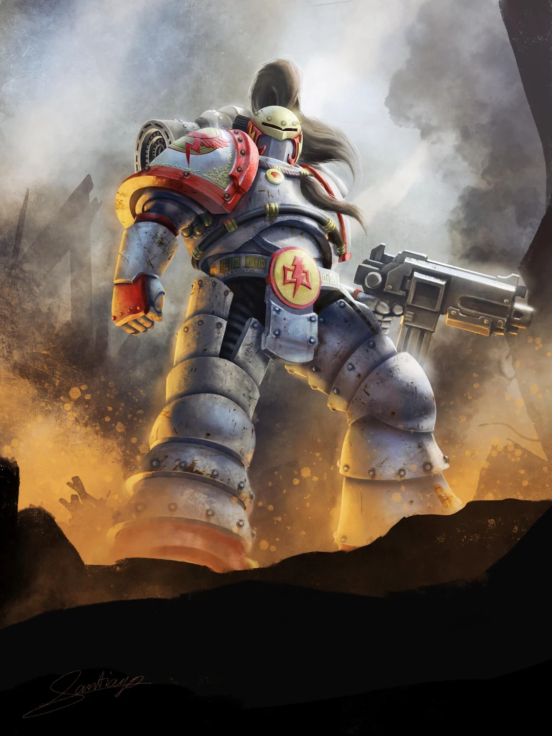 Masters of the Hunt, White Scars Marine (By Santiago Pérez Alonso) | Scrolller