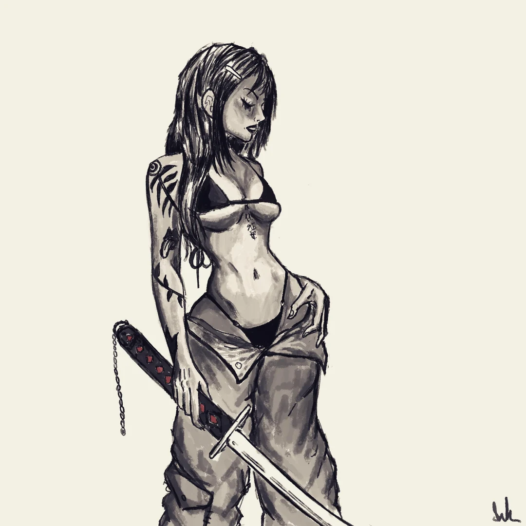 Pose study, me, digital, 2023 | Scrolller