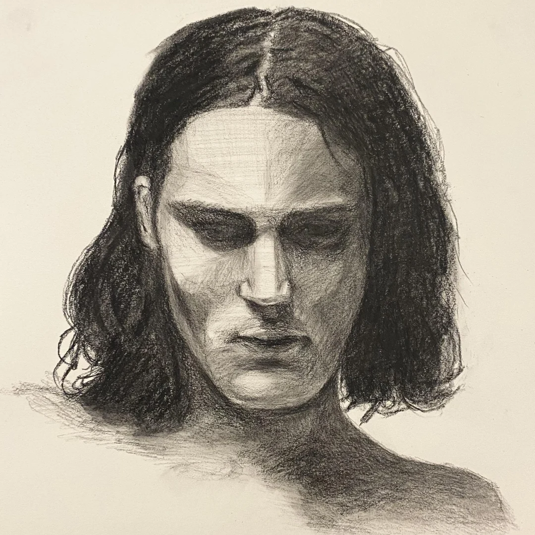 Portrait, Me (SilasCalArt), Charcoal, 2023 | Scrolller