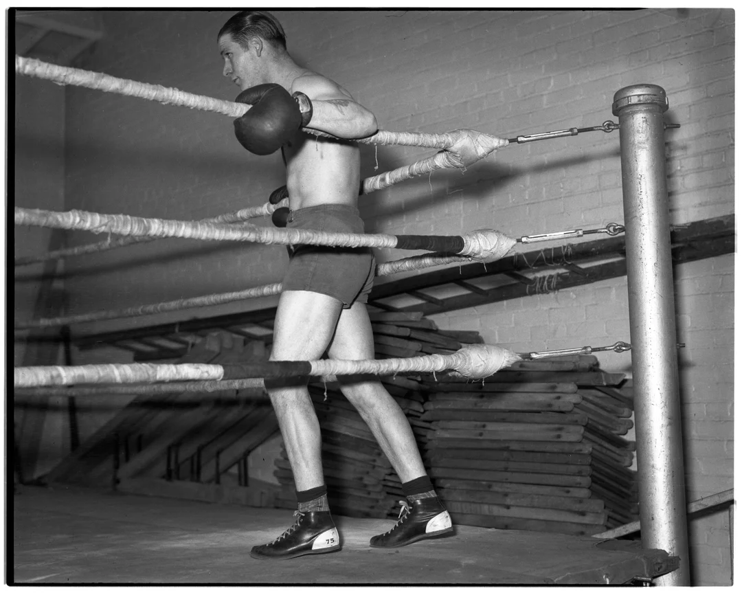Gramps training for Golden Gloves in Ann Arbor 1936. | Scrolller