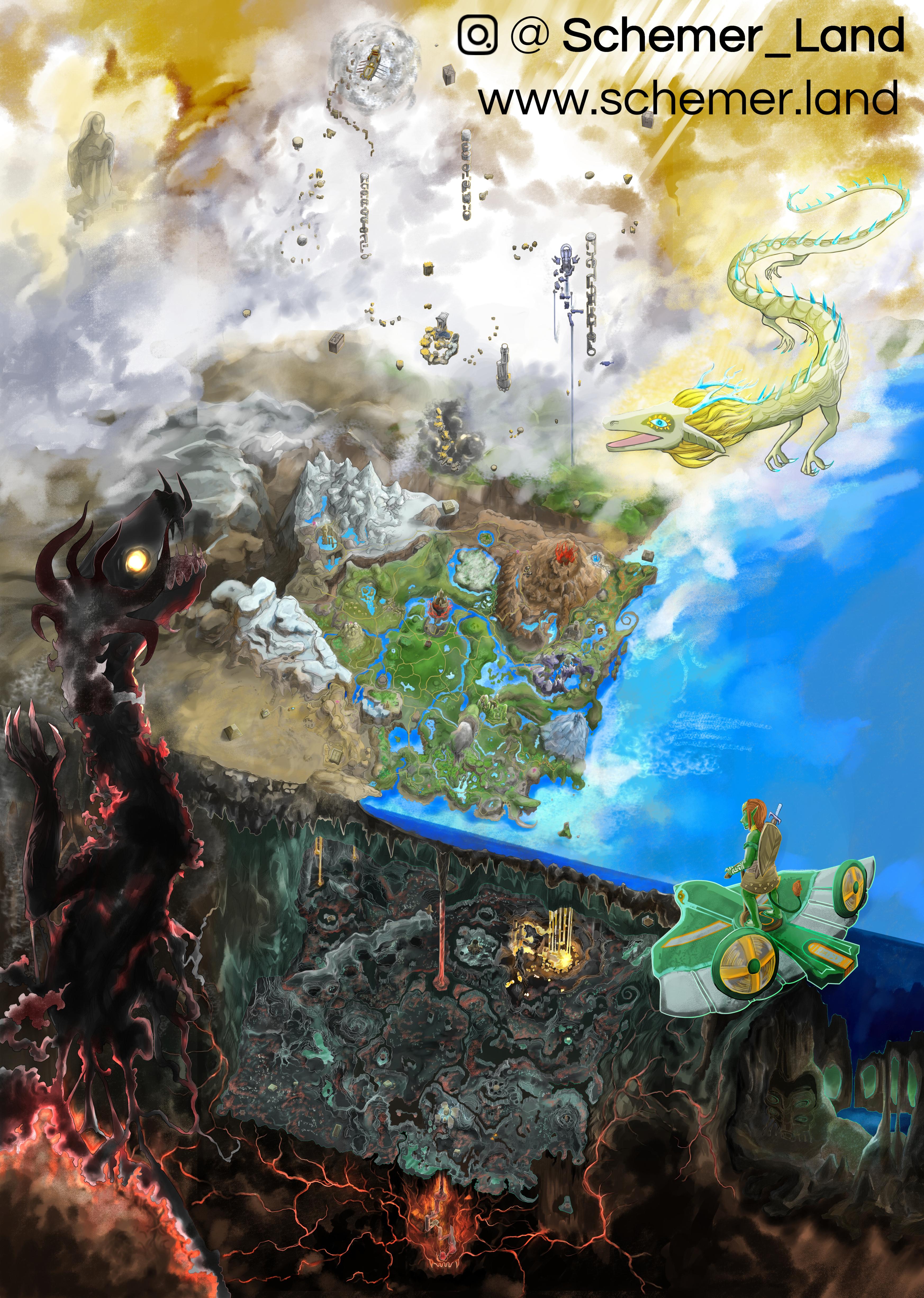 [TOTK] Illustrated Greater Hyrule Map | Scrolller