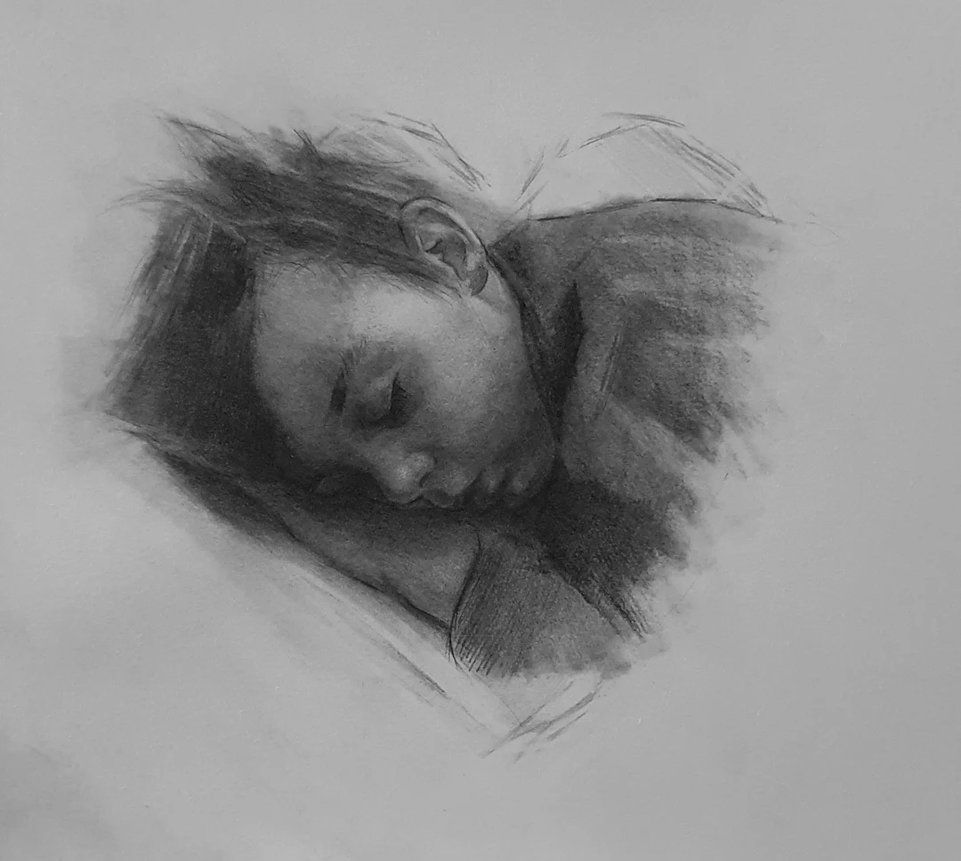 Sleepy, me, Graphite, 2023 | Scrolller