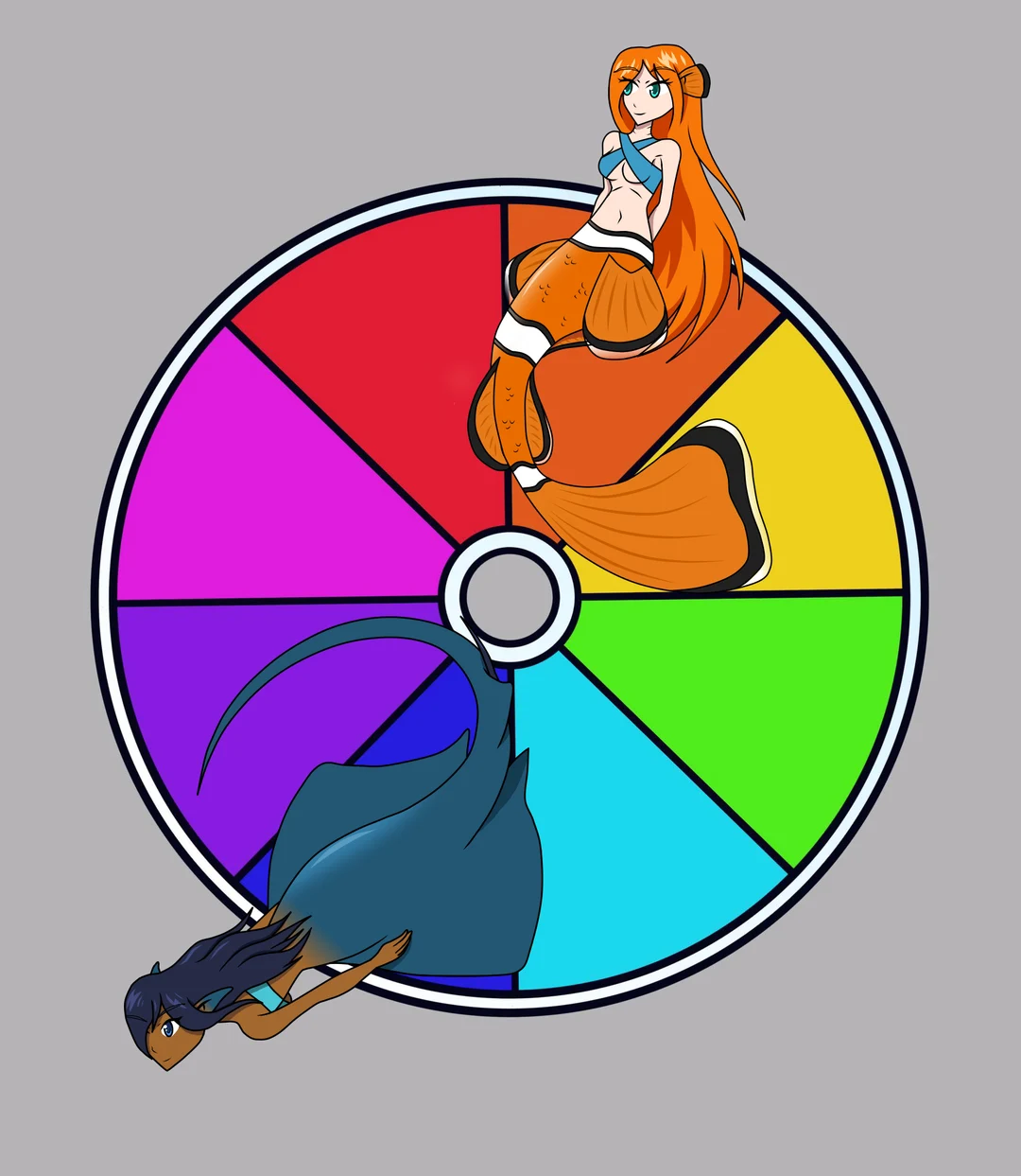 Stingray mermaid done! Neen more suggestions for fish to turn into mermaids in order to fill out ...