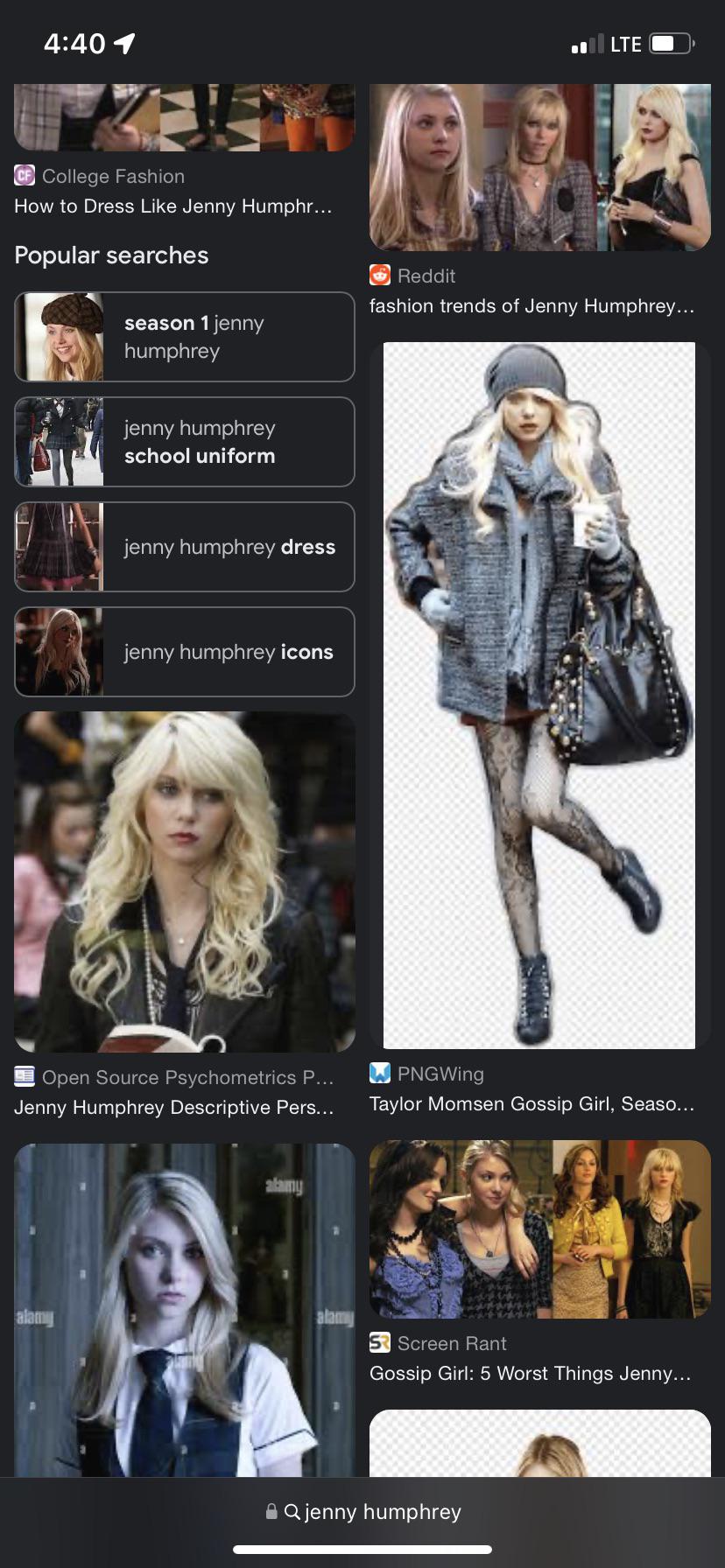 What do you think about Jenny Humphrey gothic style from gossi girl | Scrolller