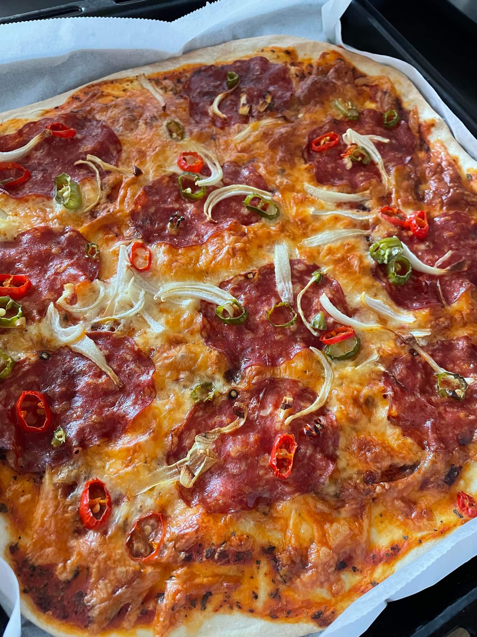 [homemade] Pizza salami and combo | Scrolller