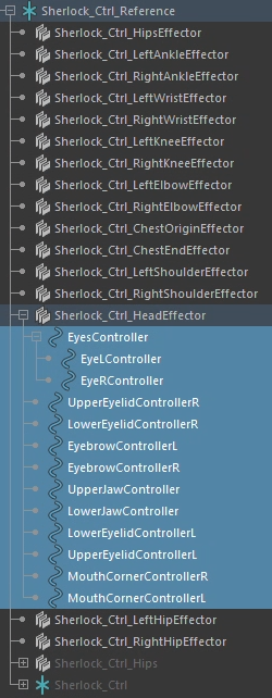 Why isn't this character's face following the movement of the hip controller? | Scrolller