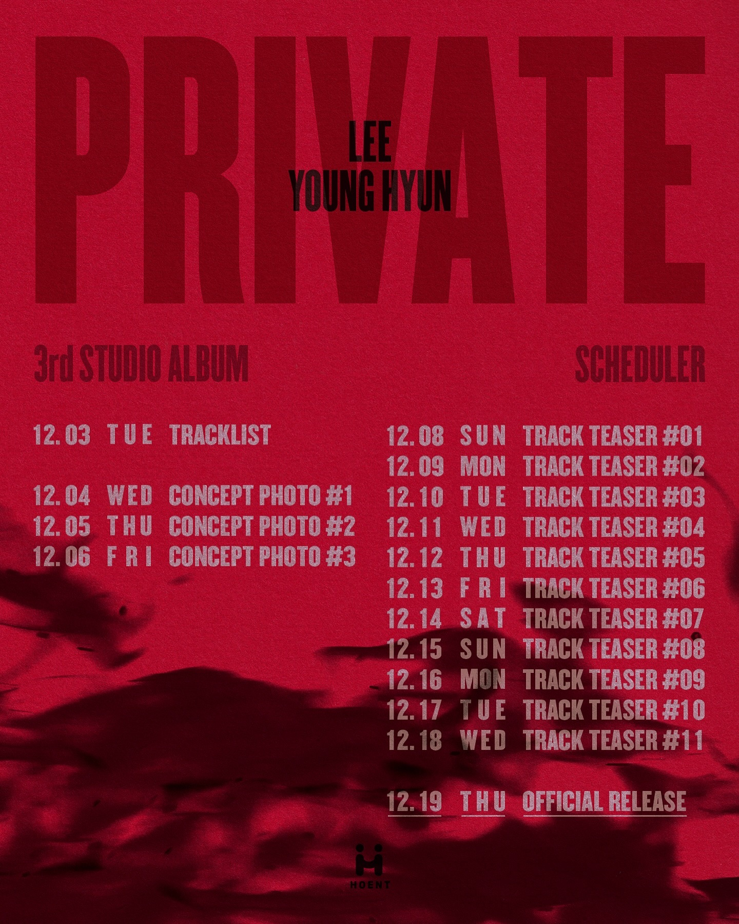 Lee Young Hyun (Big Mama) - 3rd Studio Album 'PRIVATE' (Scheduler and Tracklist) | Scrolller