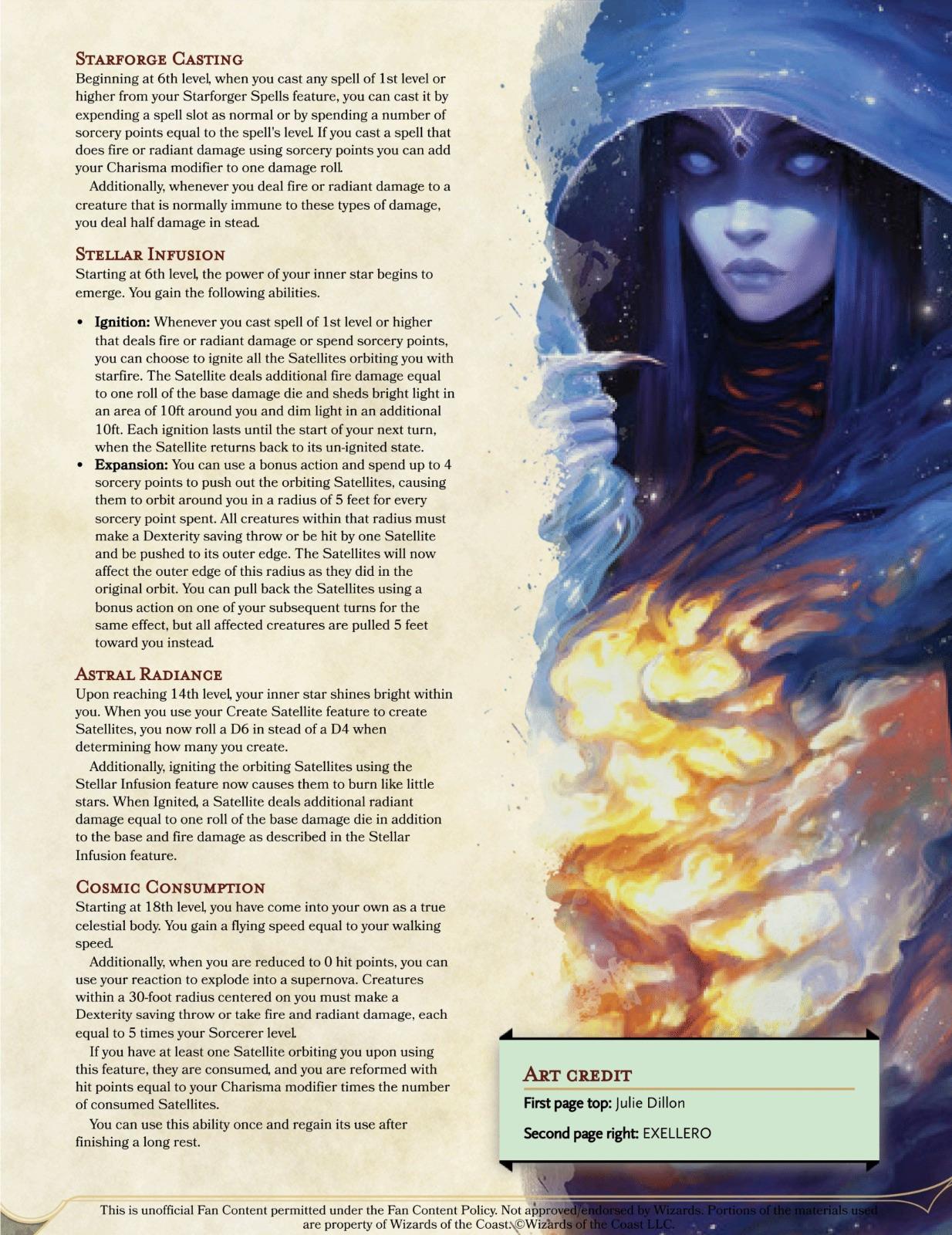 New Sorcerous Origin: The Starforger, wield the raw power of the stars and rain cosmic fire down ...
