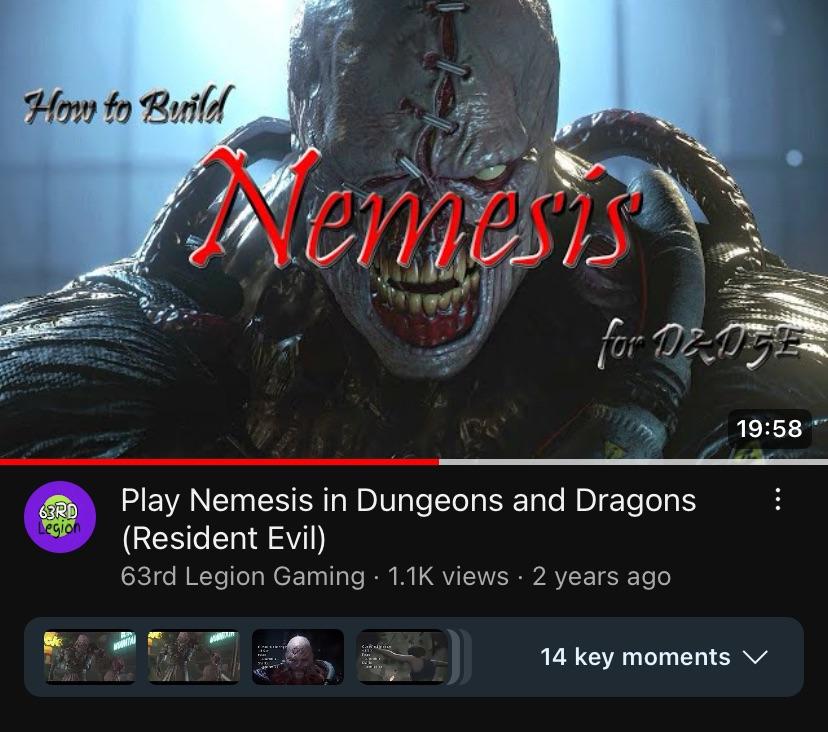 How do you guys think Nemesis could work in D&D? (As a player character) | Scrolller