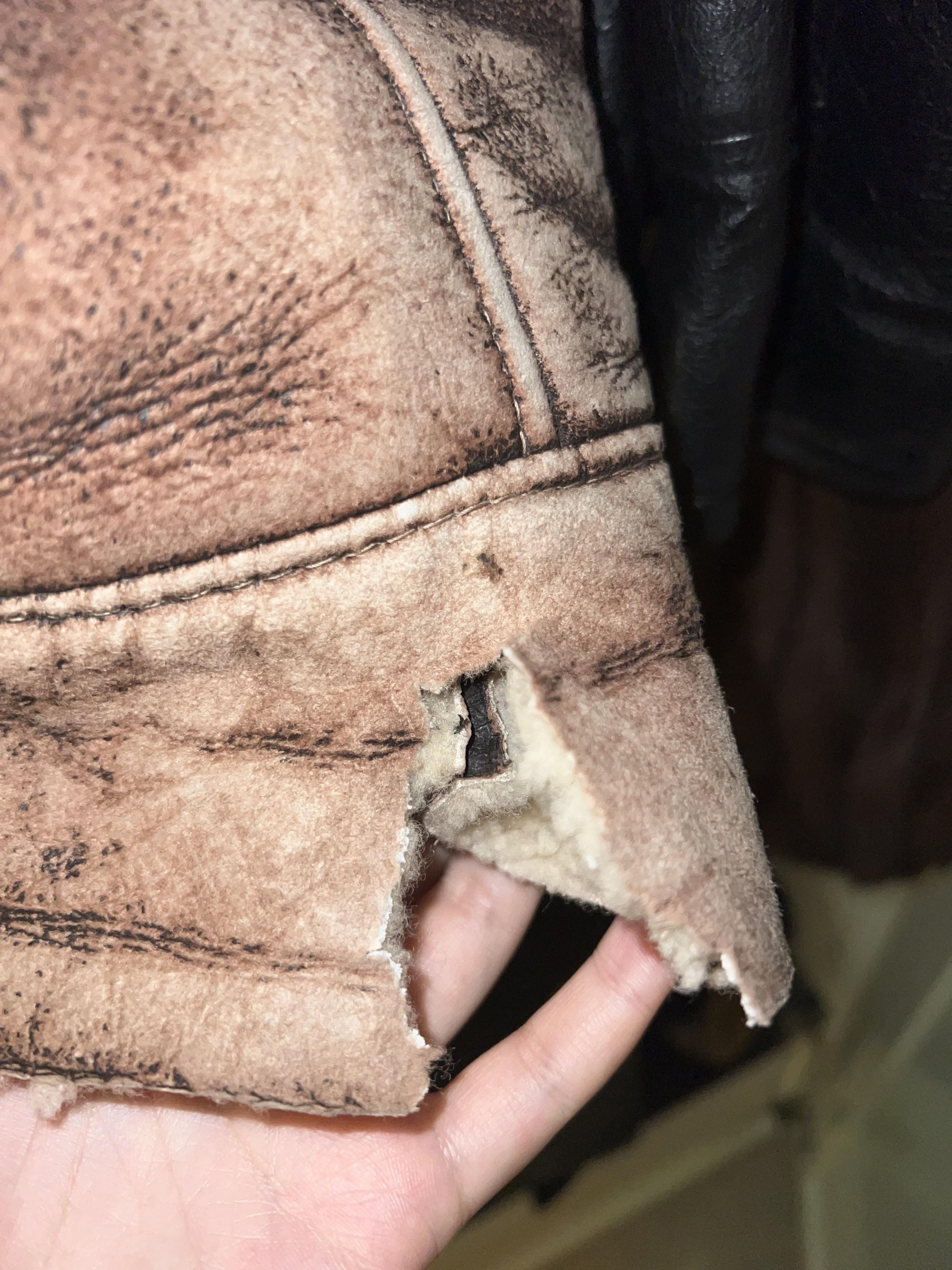 How do I fix this hole in my sheepskin jacket?? | Scrolller