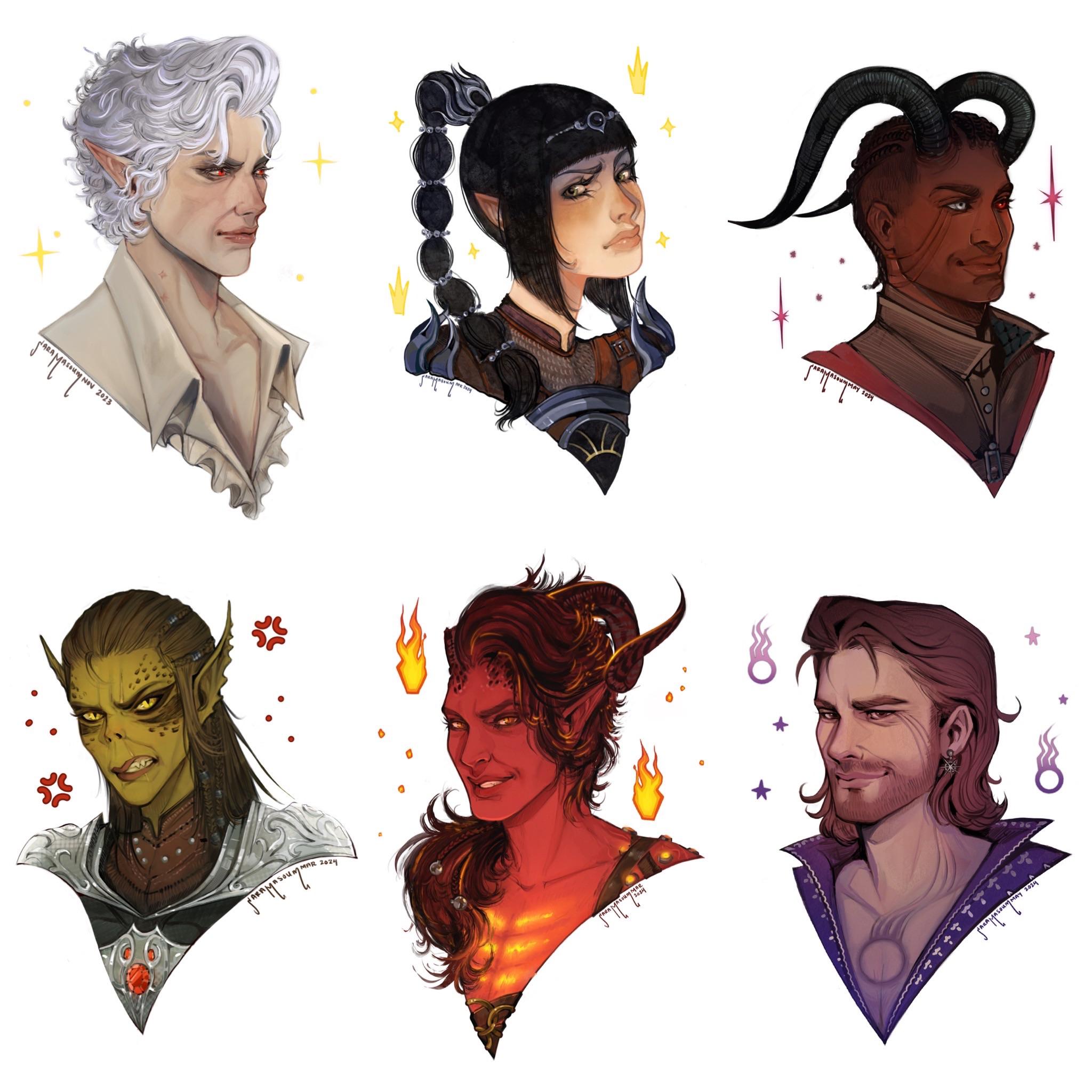 Portraits of the main companions (by me)! | Scrolller