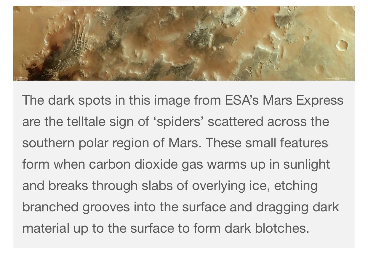Satellite Photo Shows an Army of ‘Black Spiders’ on Mars | Scrolller