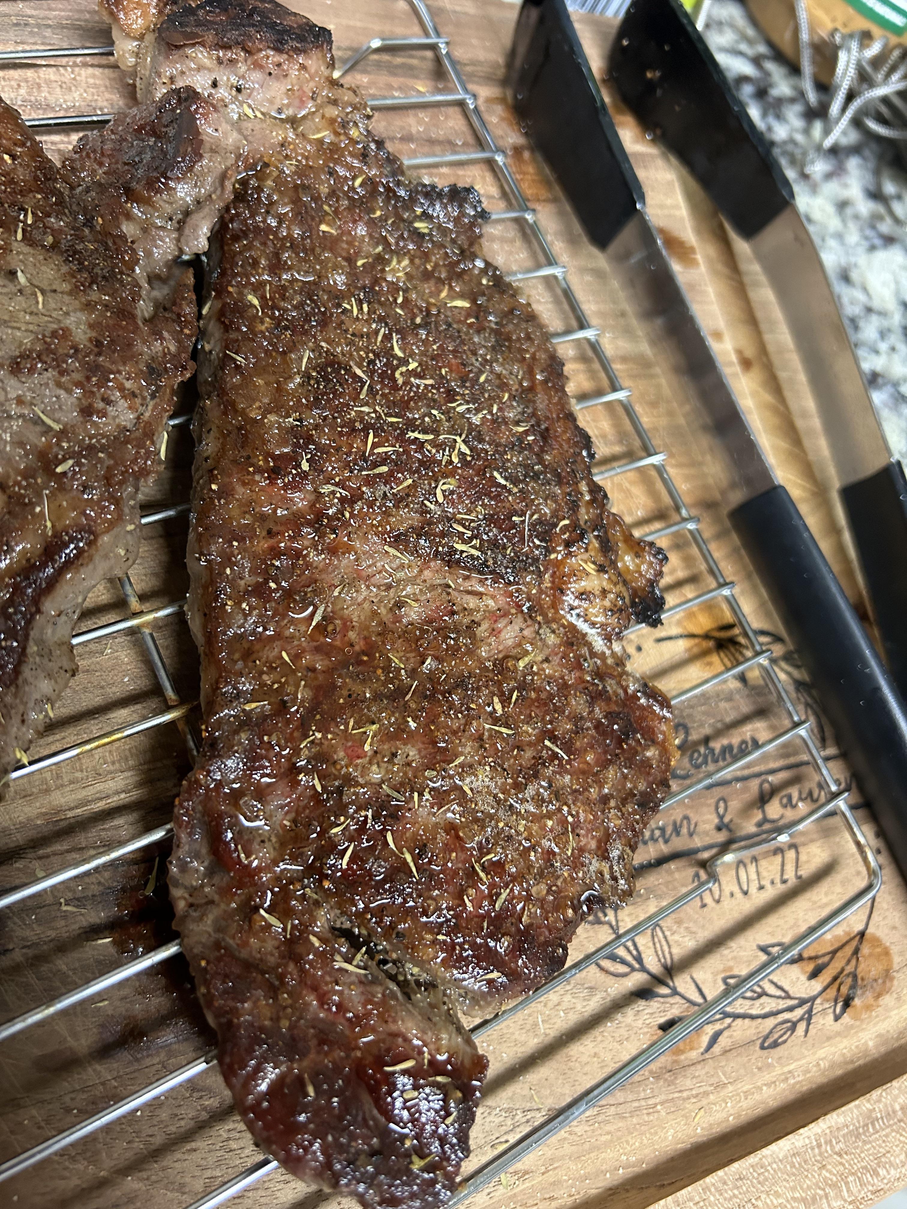 2nd time using the cast iron - Med Rare Strips | Scrolller