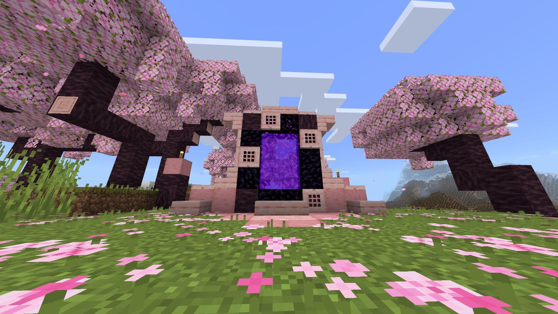 My cherry blossom nether portal | Scrolller