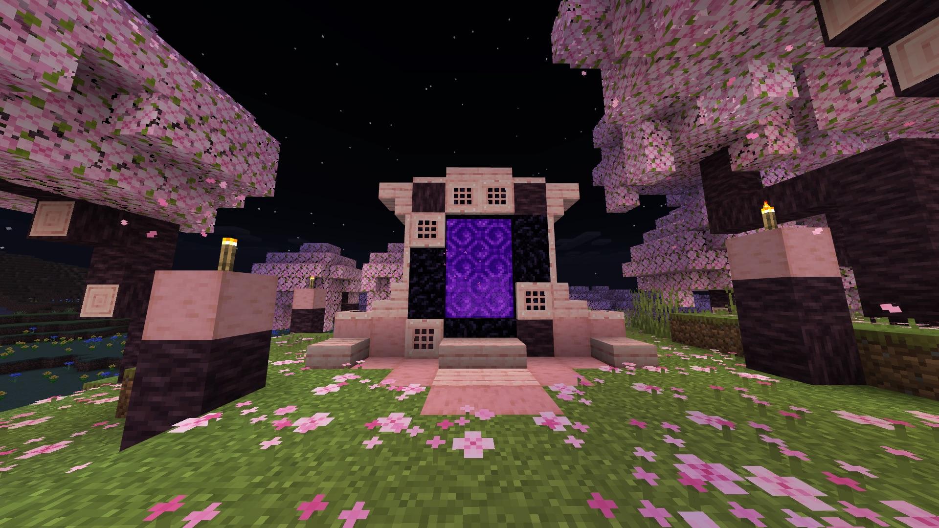 My cherry blossom nether portal | Scrolller