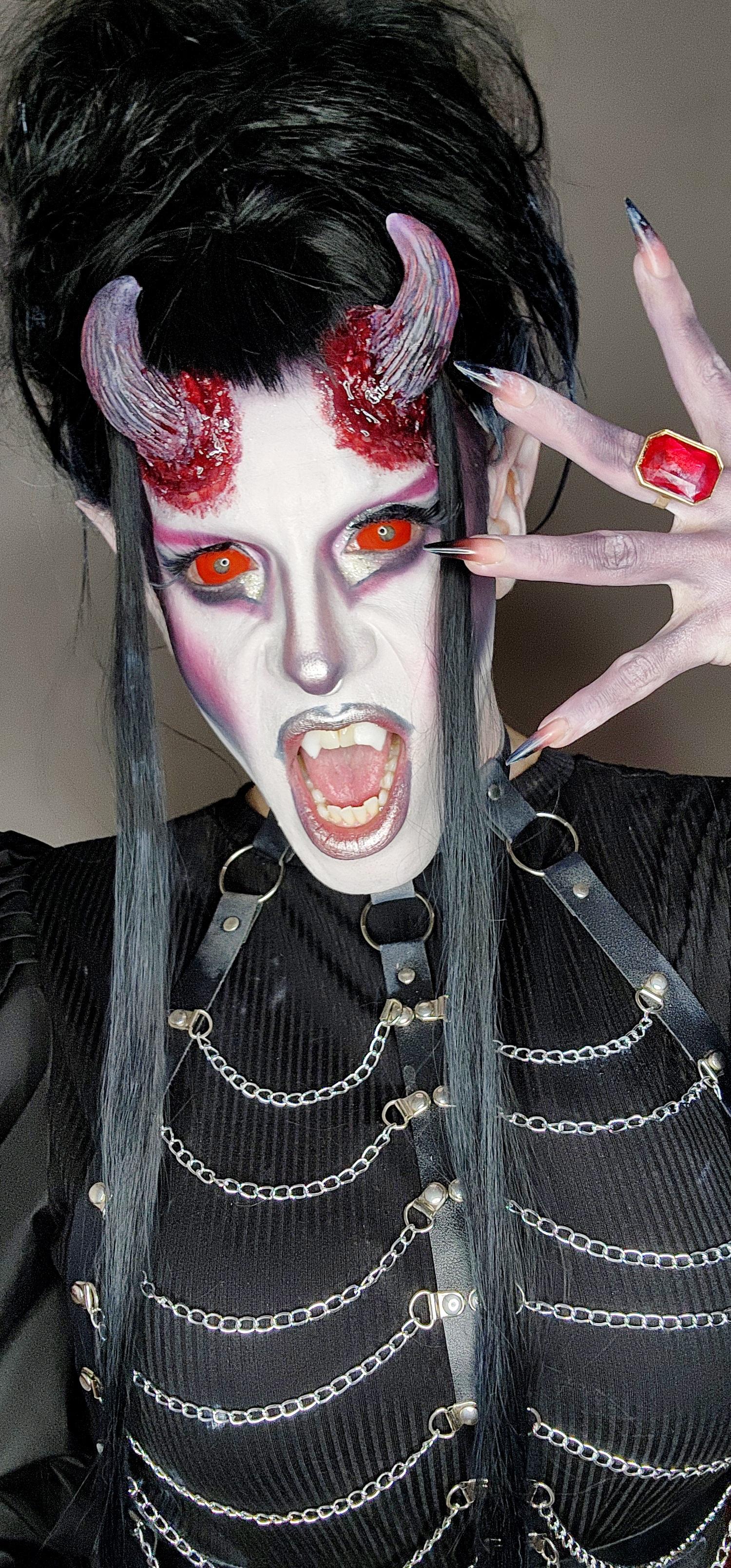 Was inspired by 80s horror films like night of the demons and did this look 💜😈 | Scrolller