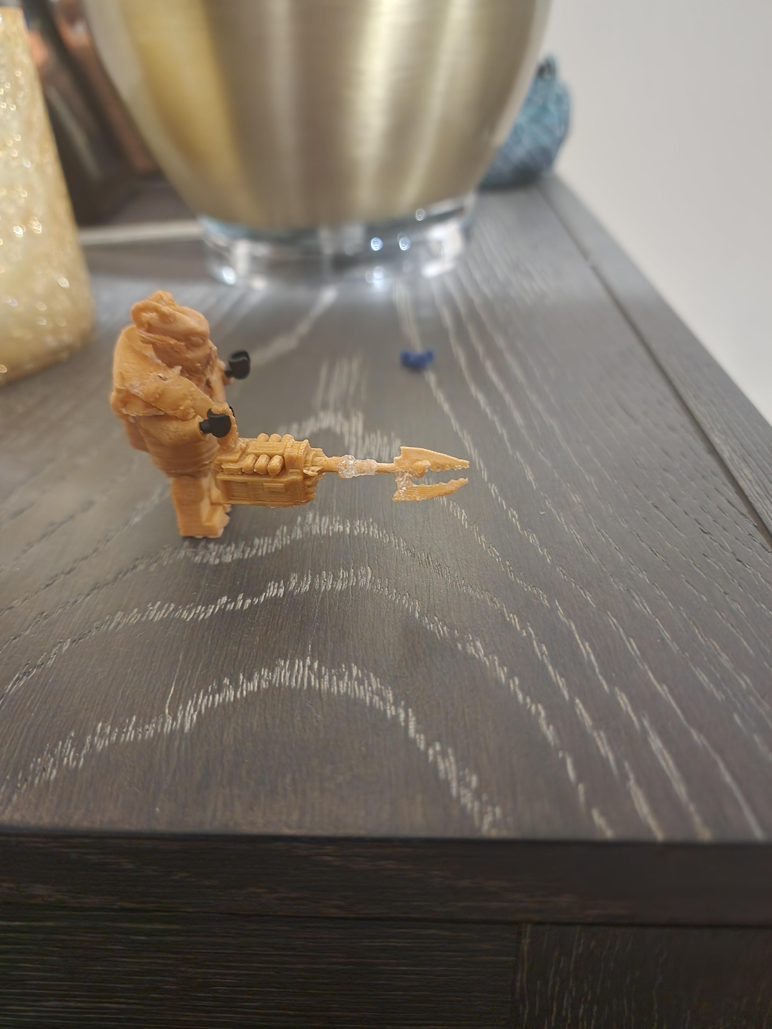 I made an APA mk1 lego minifigure and a plasma caster with my 3d printer. | Scrolller