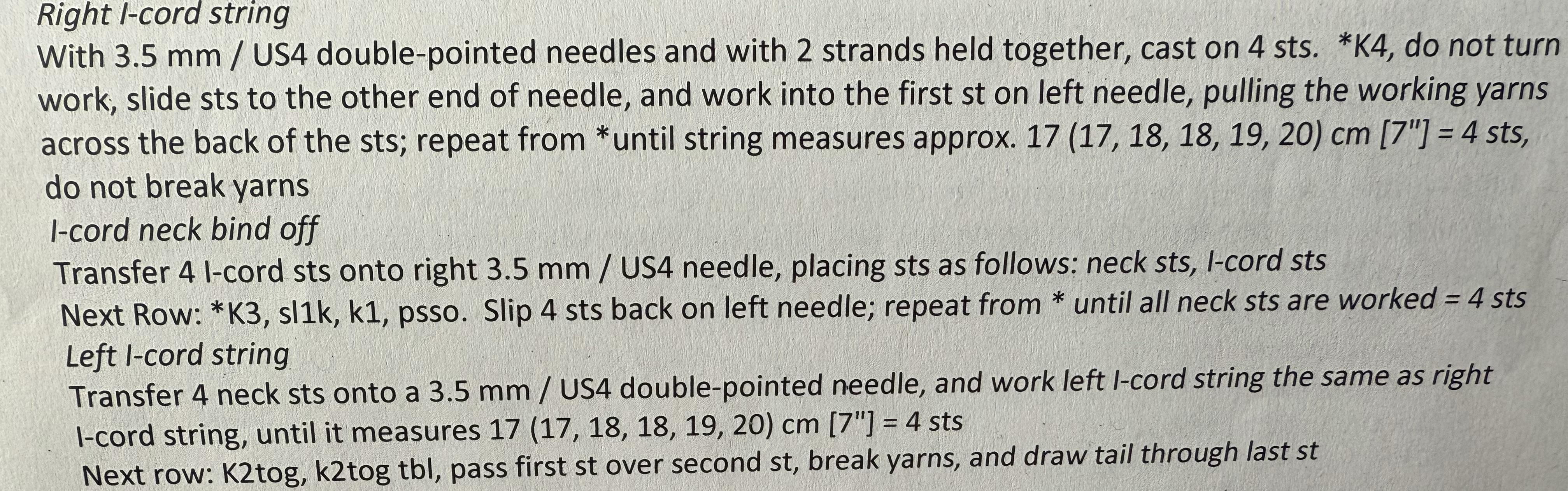 Icord bind off /CO help | Scrolller