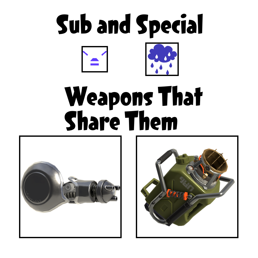 I've noticed that there are a lot of weapons in Splatoon 3 that have the same sub and special ...