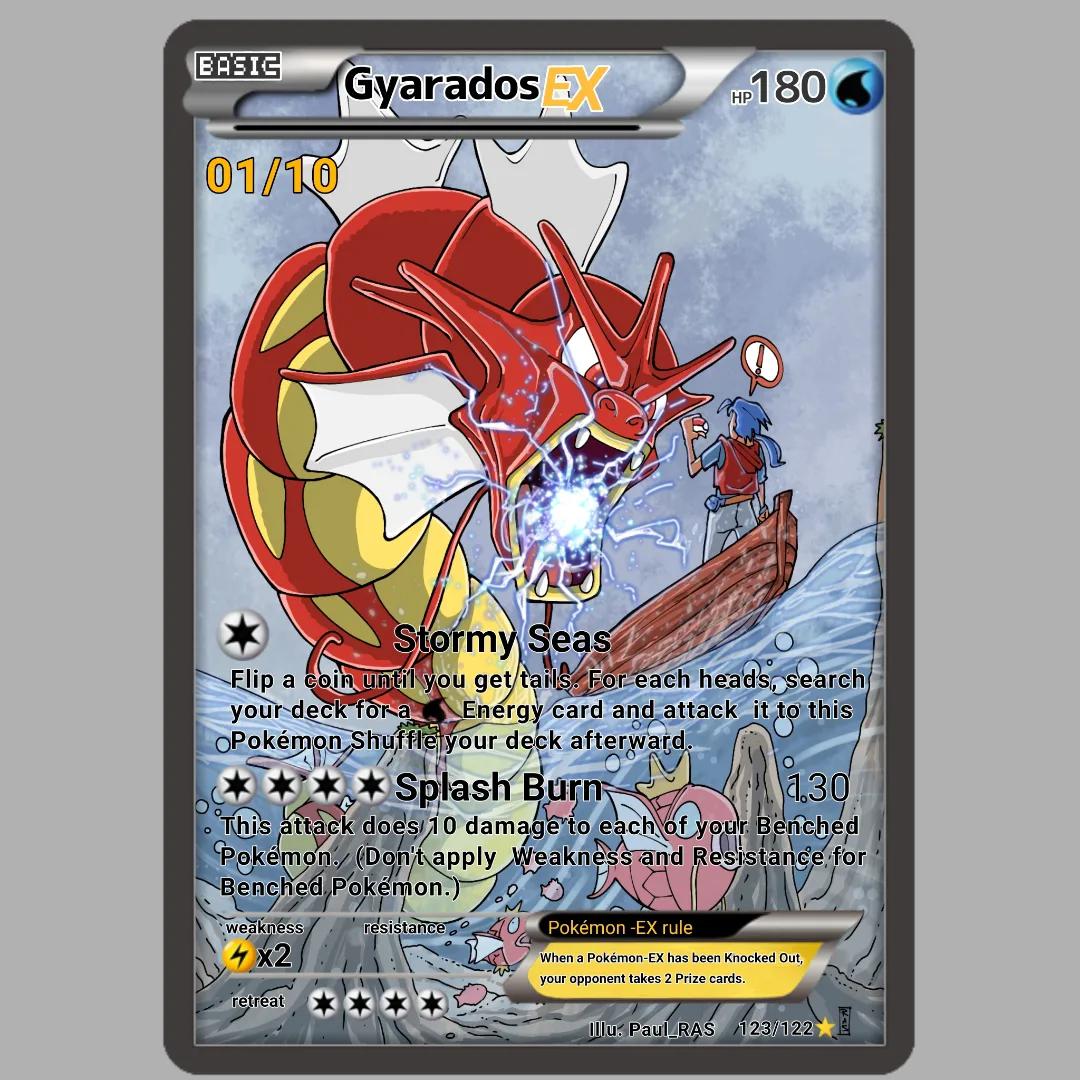 [O] Red Gyarados. First Art is a series of ten for custom cards. | Scrolller