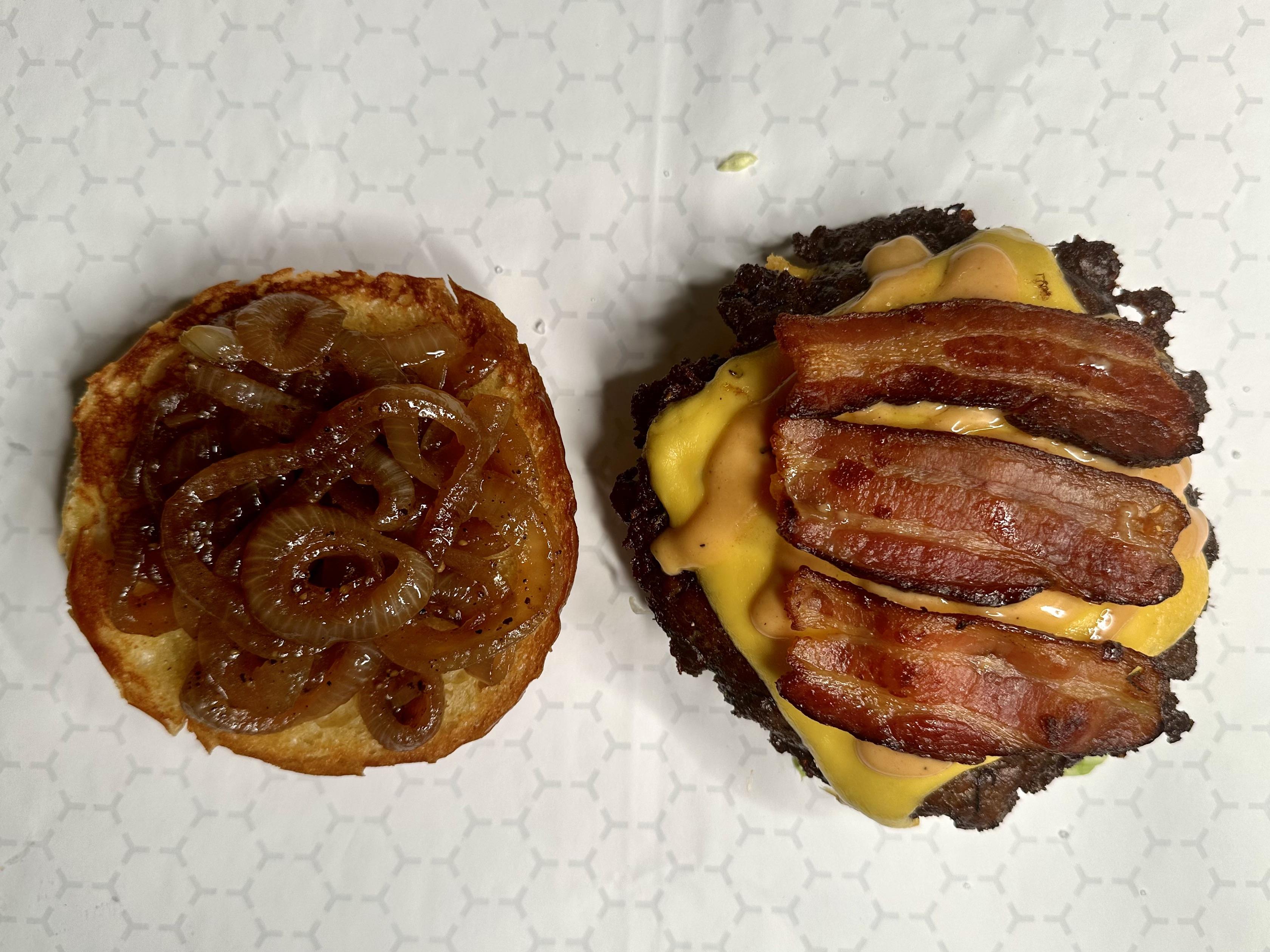 Homemade bacon and onion smash burgers | Scrolller