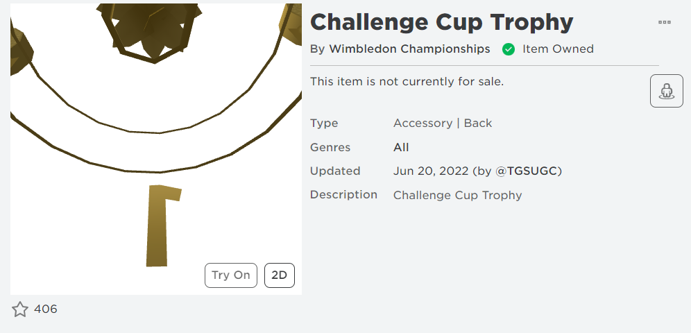 There is a random 1 on the inside of Challenge Cup Trophy. | Scrolller