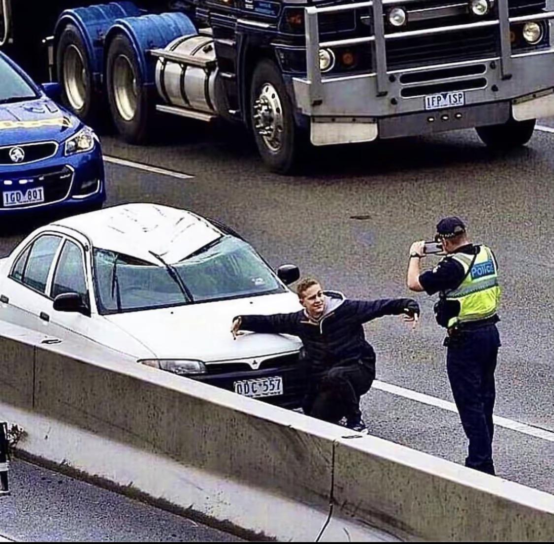 Victorian Man takes photos after his car was in a crash. | Scrolller