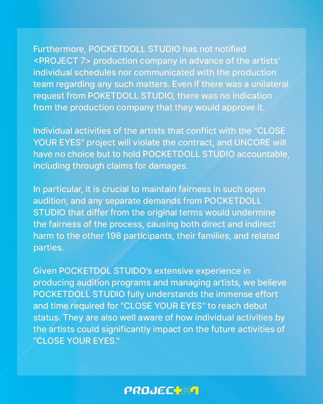 UNCORE has issued an official statement about their conflict with ...