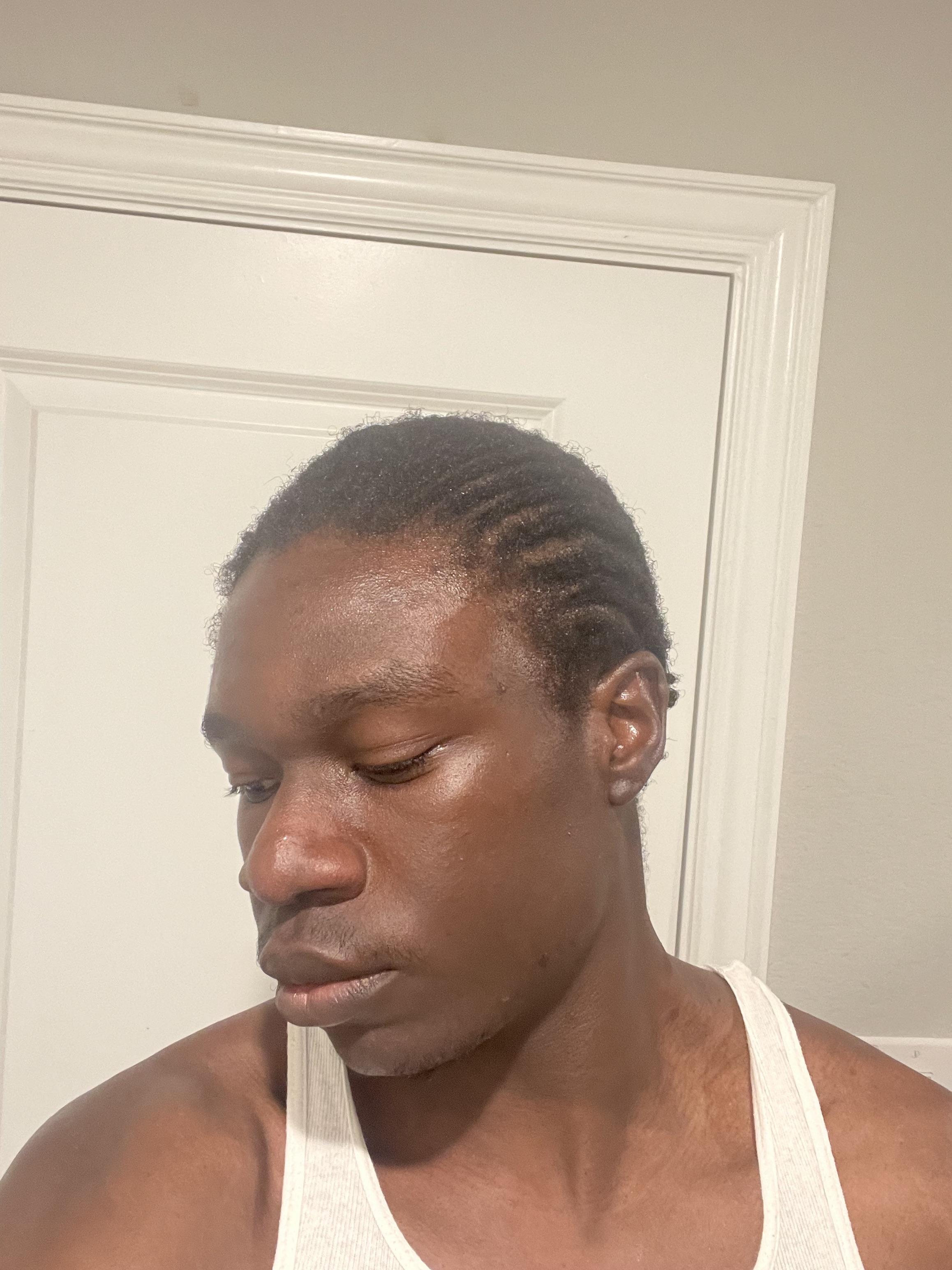 If I don’t get a taper for my hairline, is it cooked 🤔 This my first time getting corn rows ...