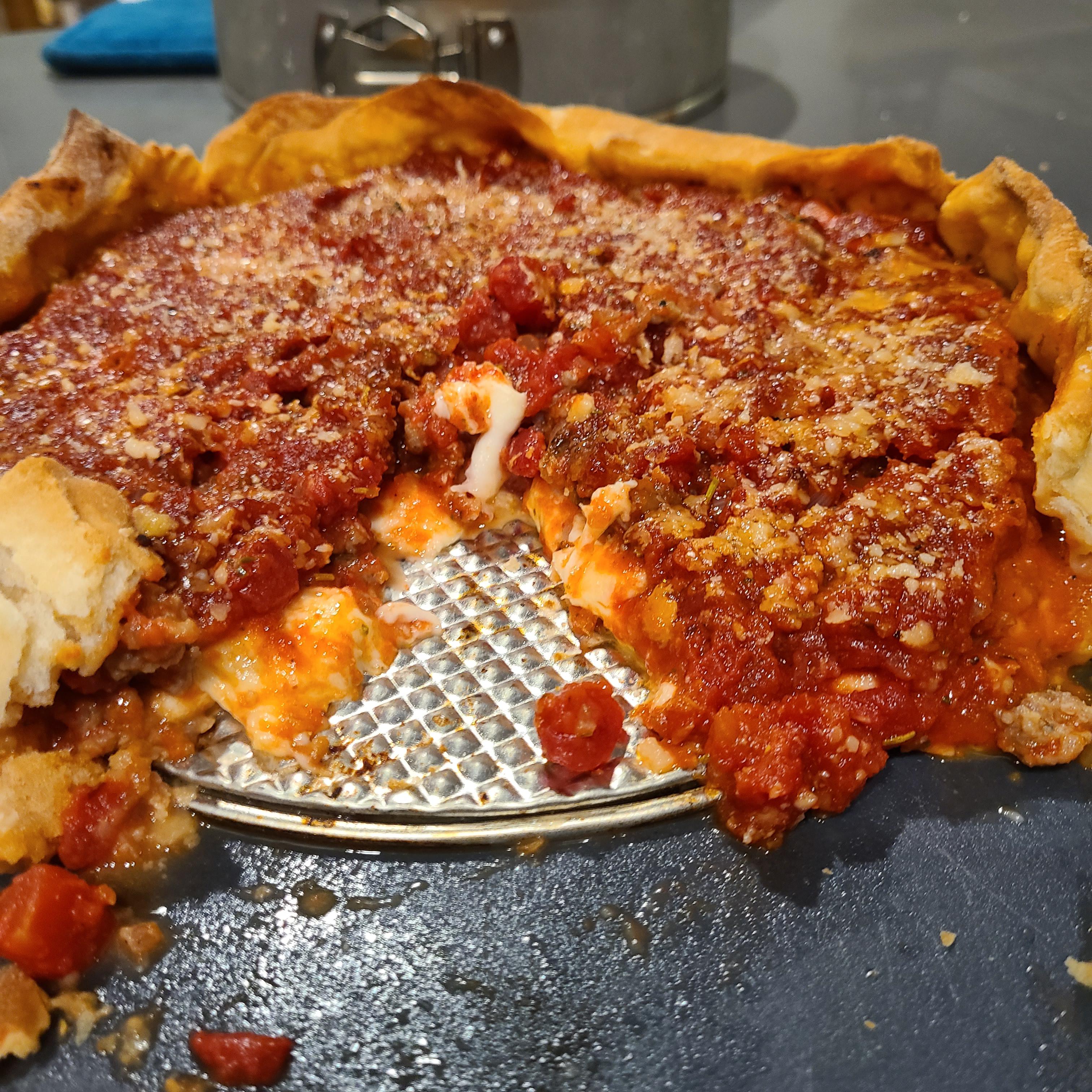[homemade] Chicago style deep dish pizza | Scrolller