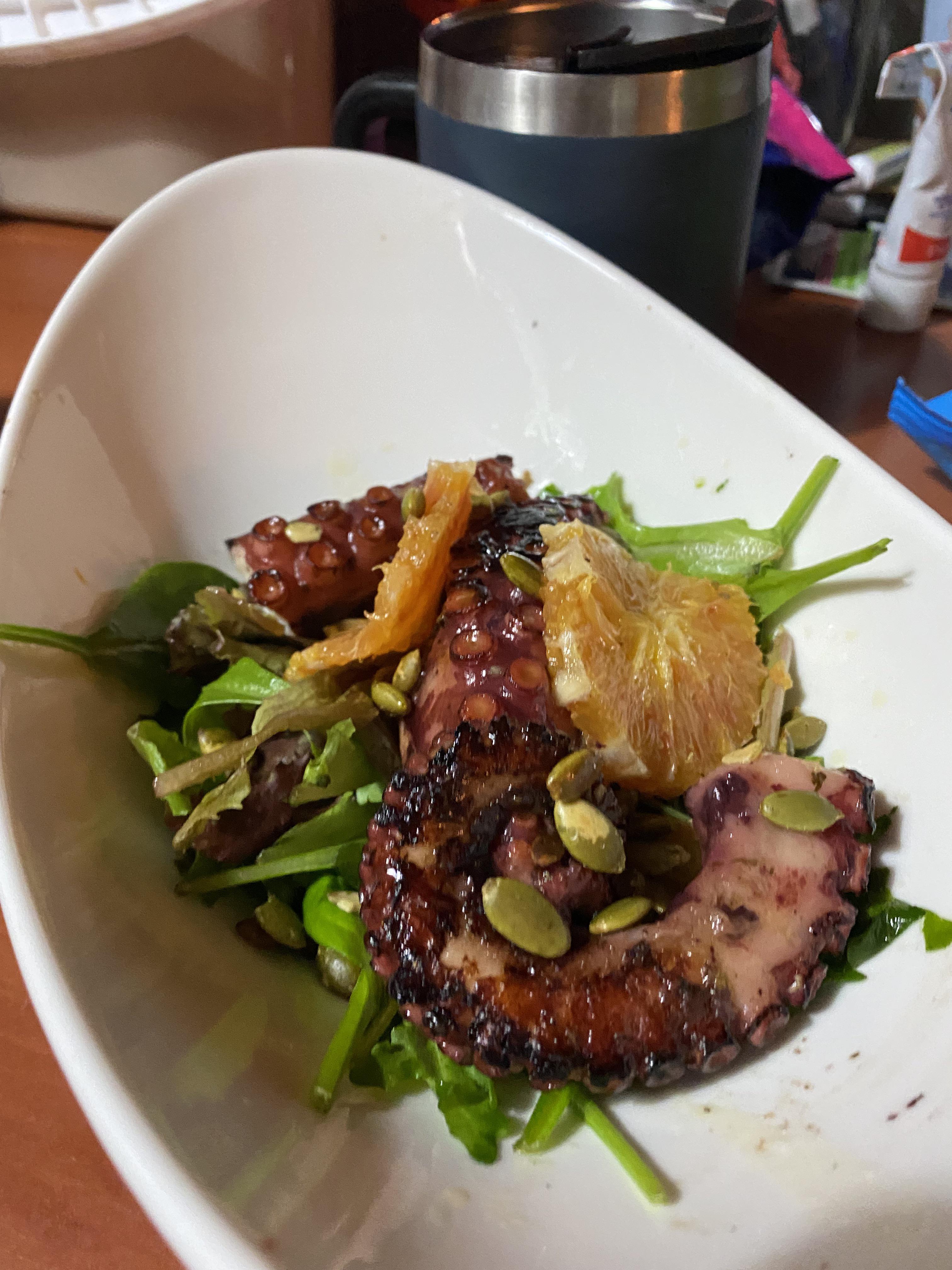 [homemade] octopus salad and pork carnitas | Scrolller