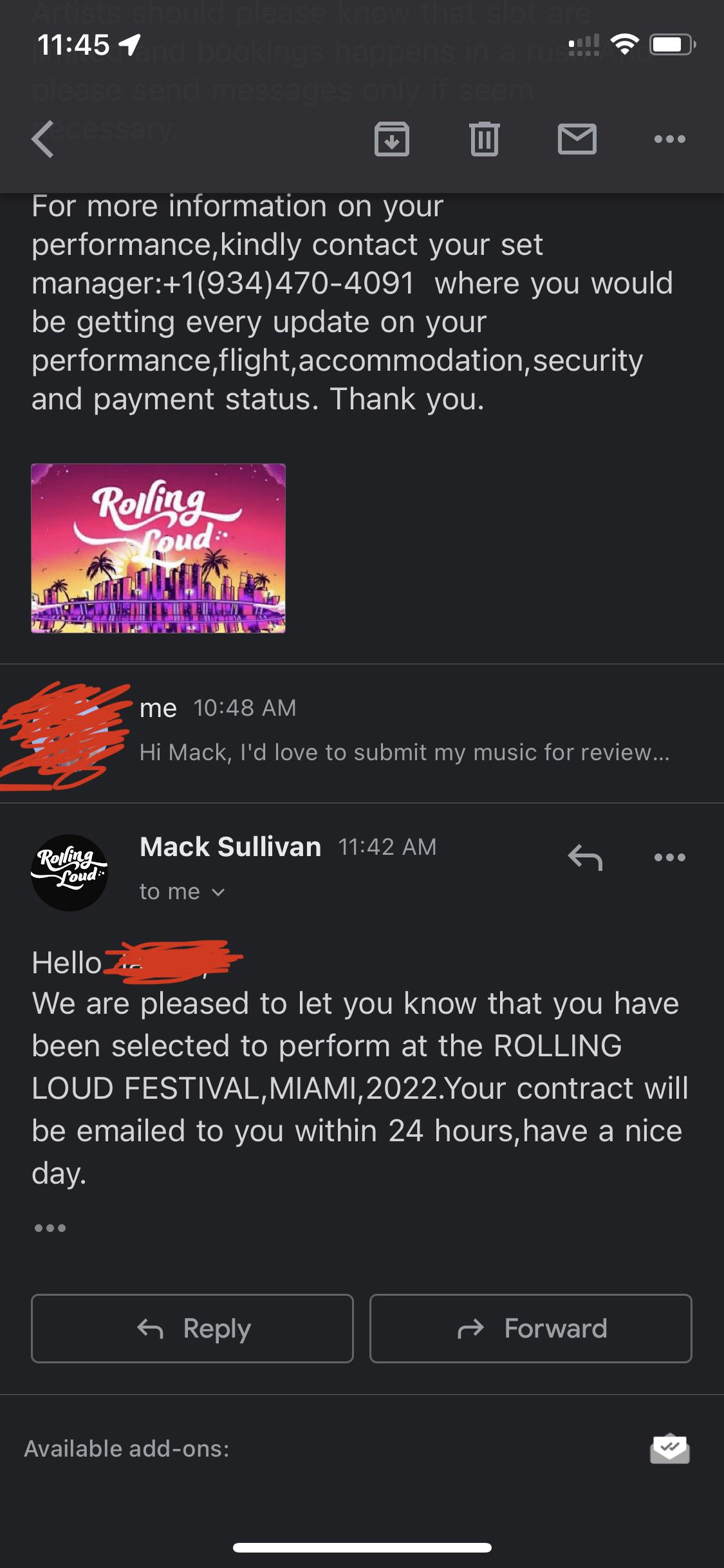 Recently received an email, which turned into a contract for Rolling Loud Miami 2022. But I don ...