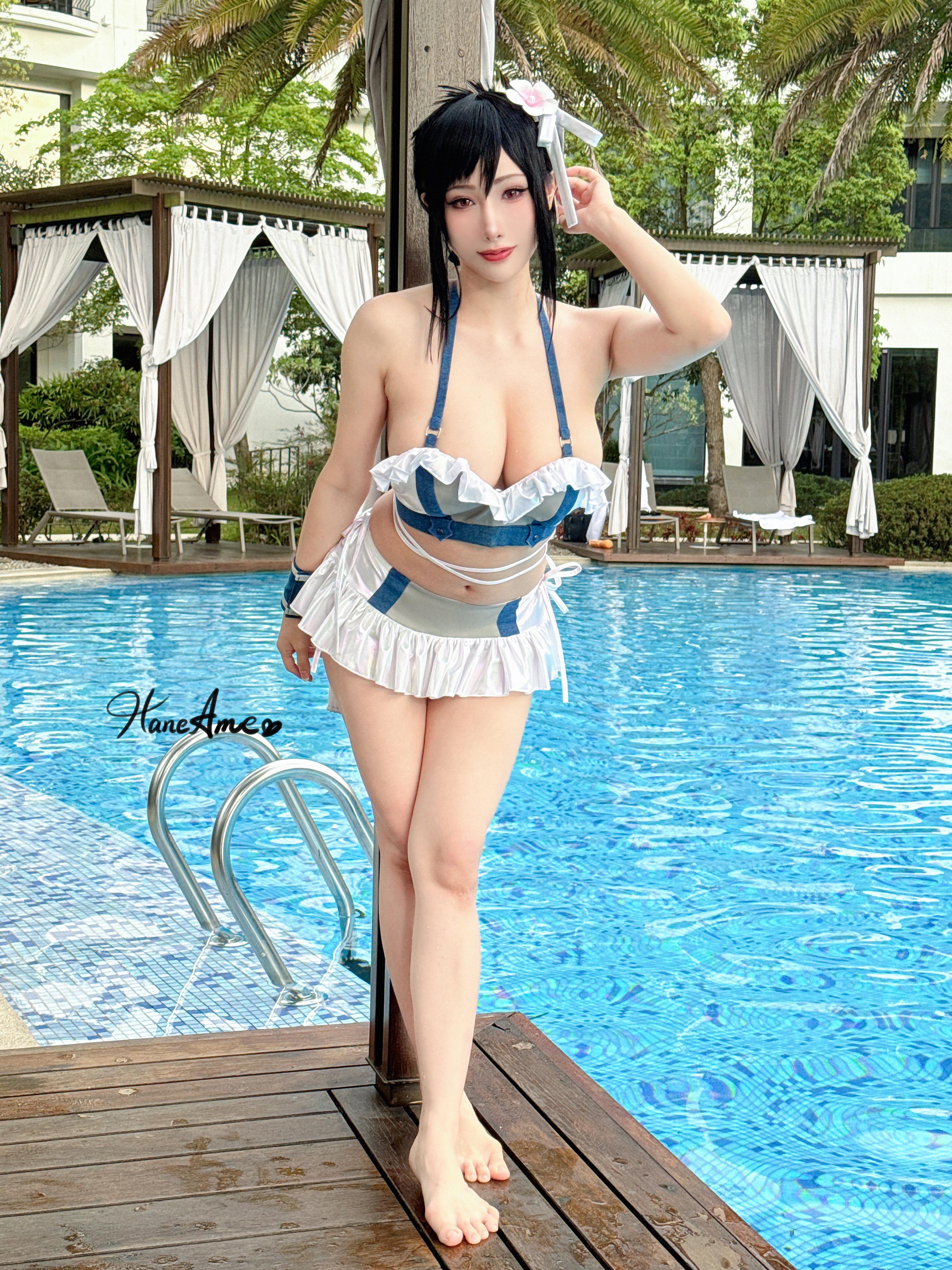 FF7 Rebirth Tifa Lockheart swimsuit cosplay HaneAme | Scrolller