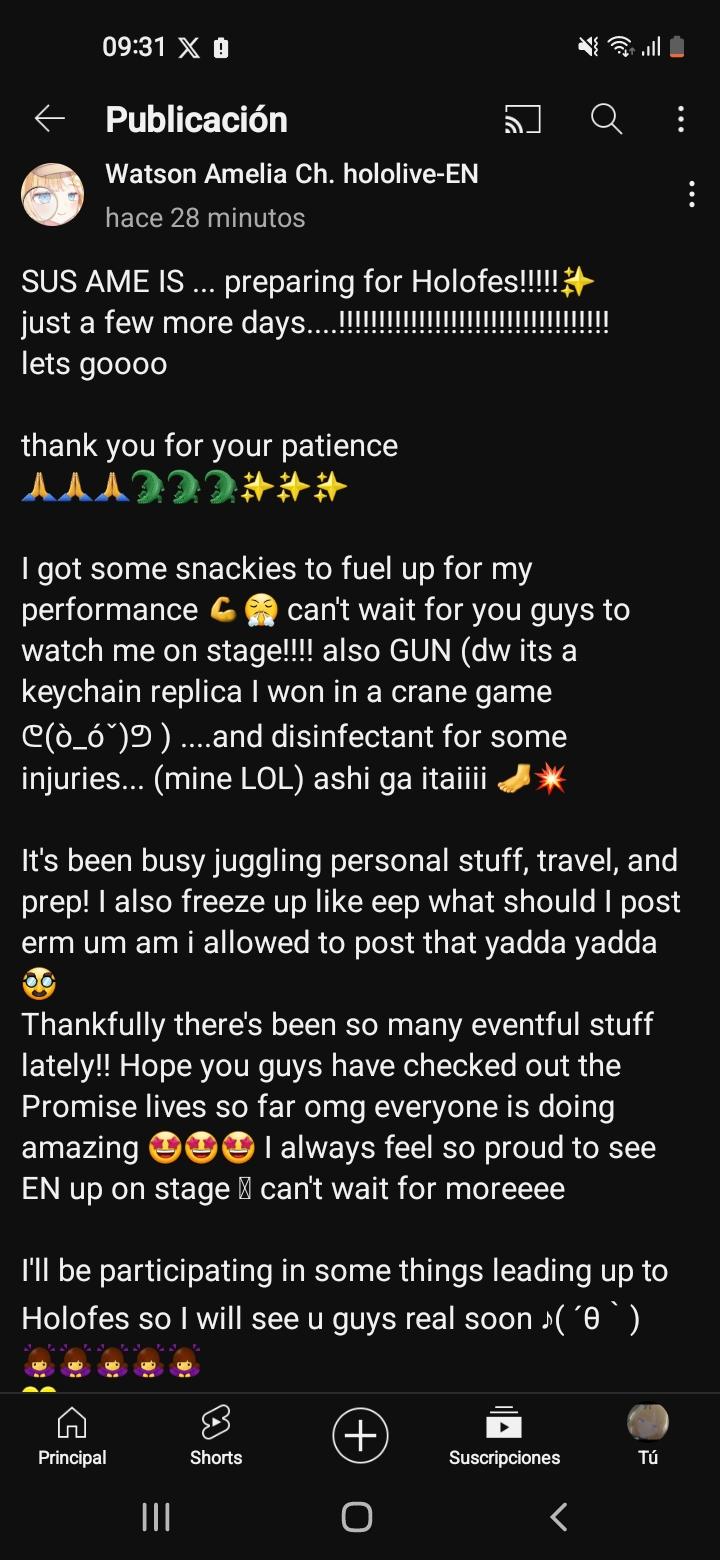 Ame update, she is japan preparing for fest,more details on her ...