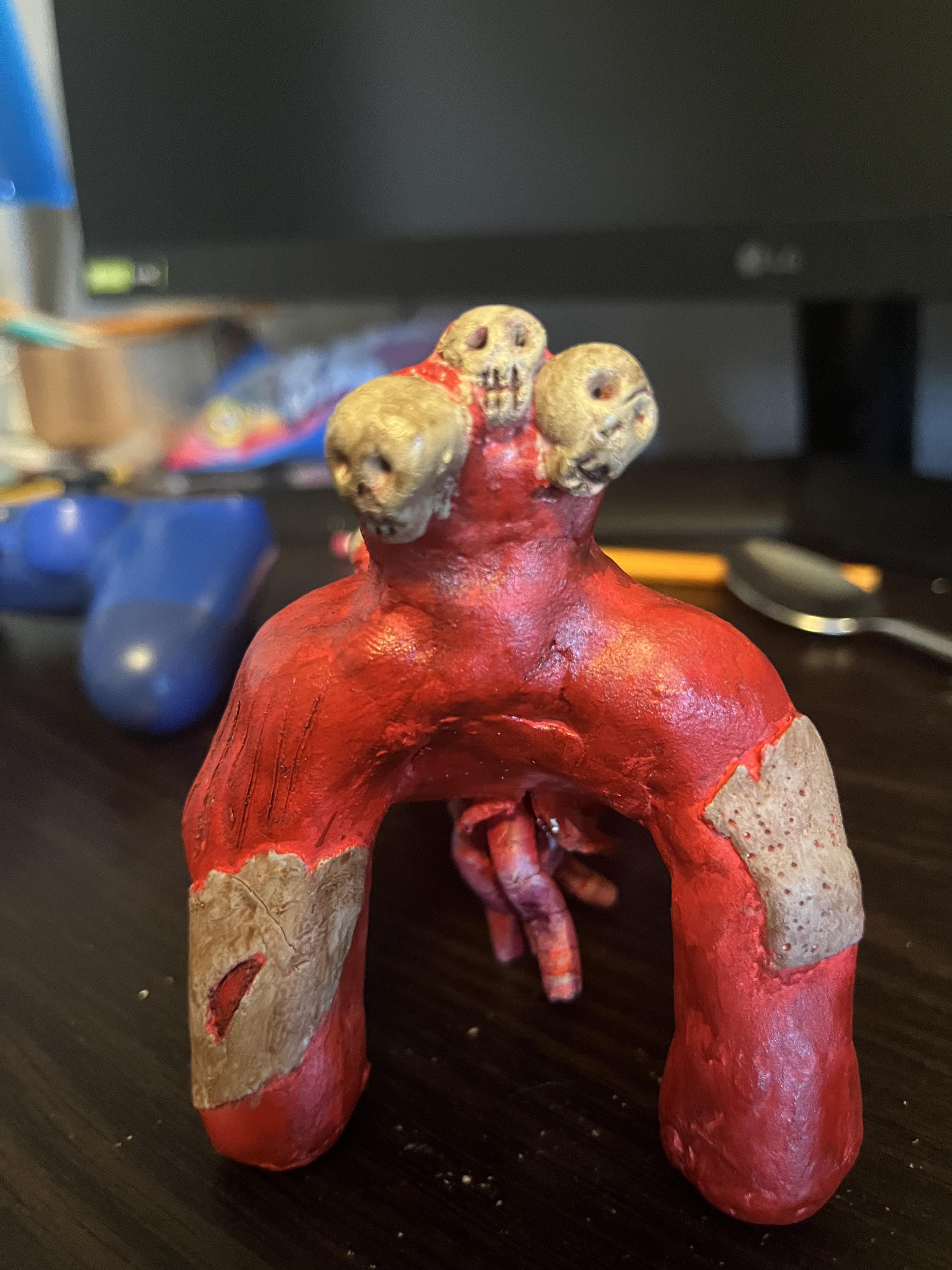 Hand sculpted and painted Walter the Flesh mound | Scrolller