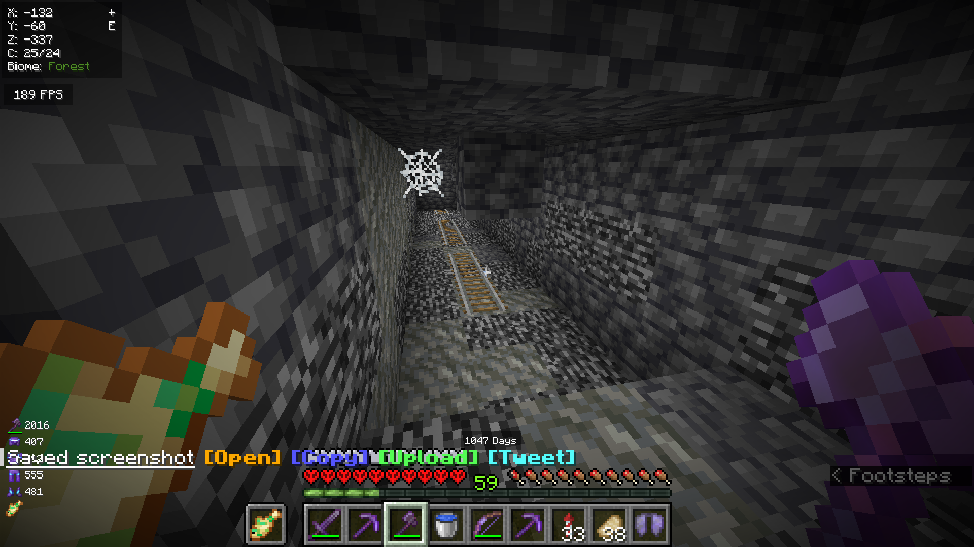 Mineshaft cuts through bedrock 2 blocks from the void. Seed: 8003260349619370422 | Scrolller