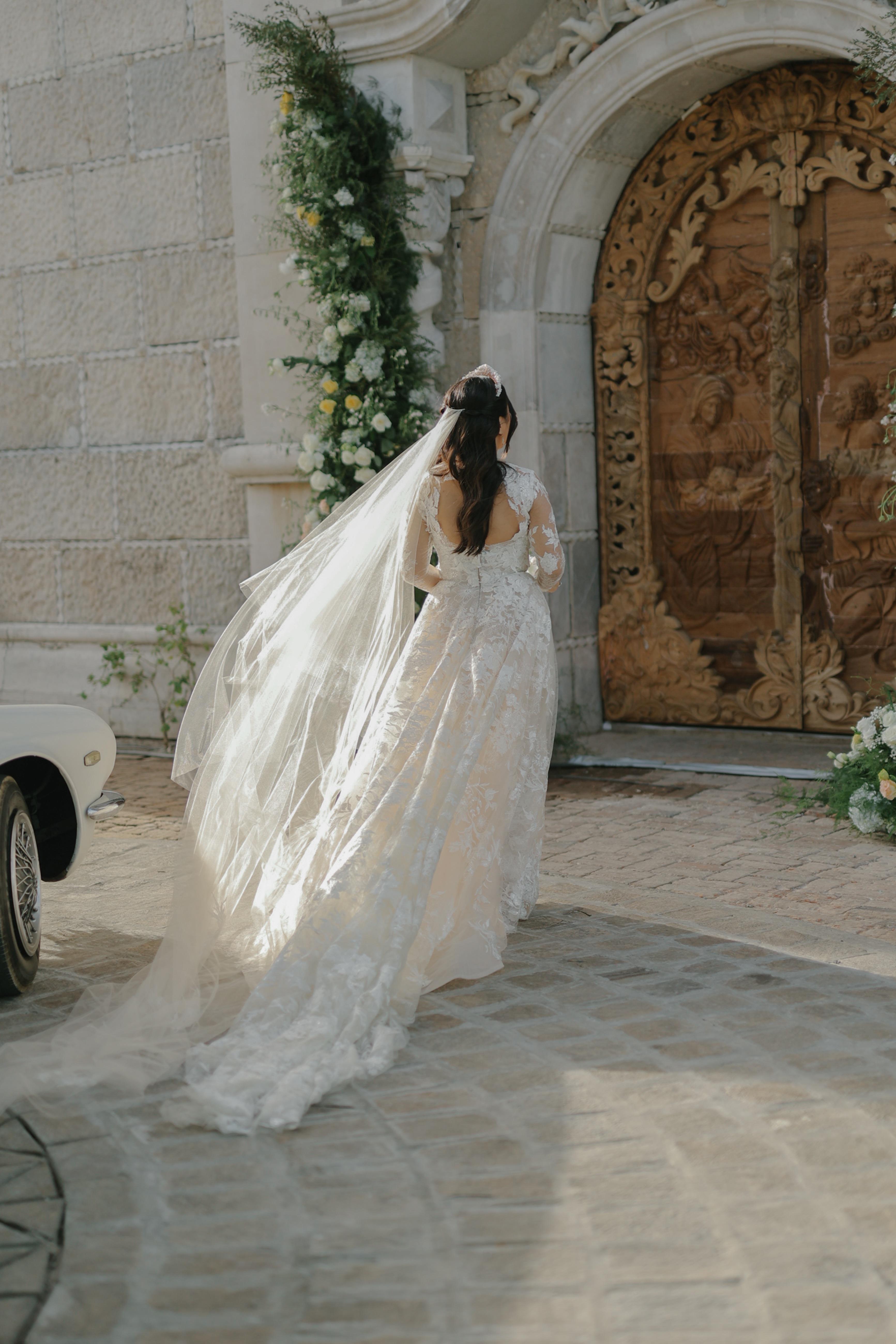Please add veil to wedding photos? We took a second set of couple photos another day but I didn ...