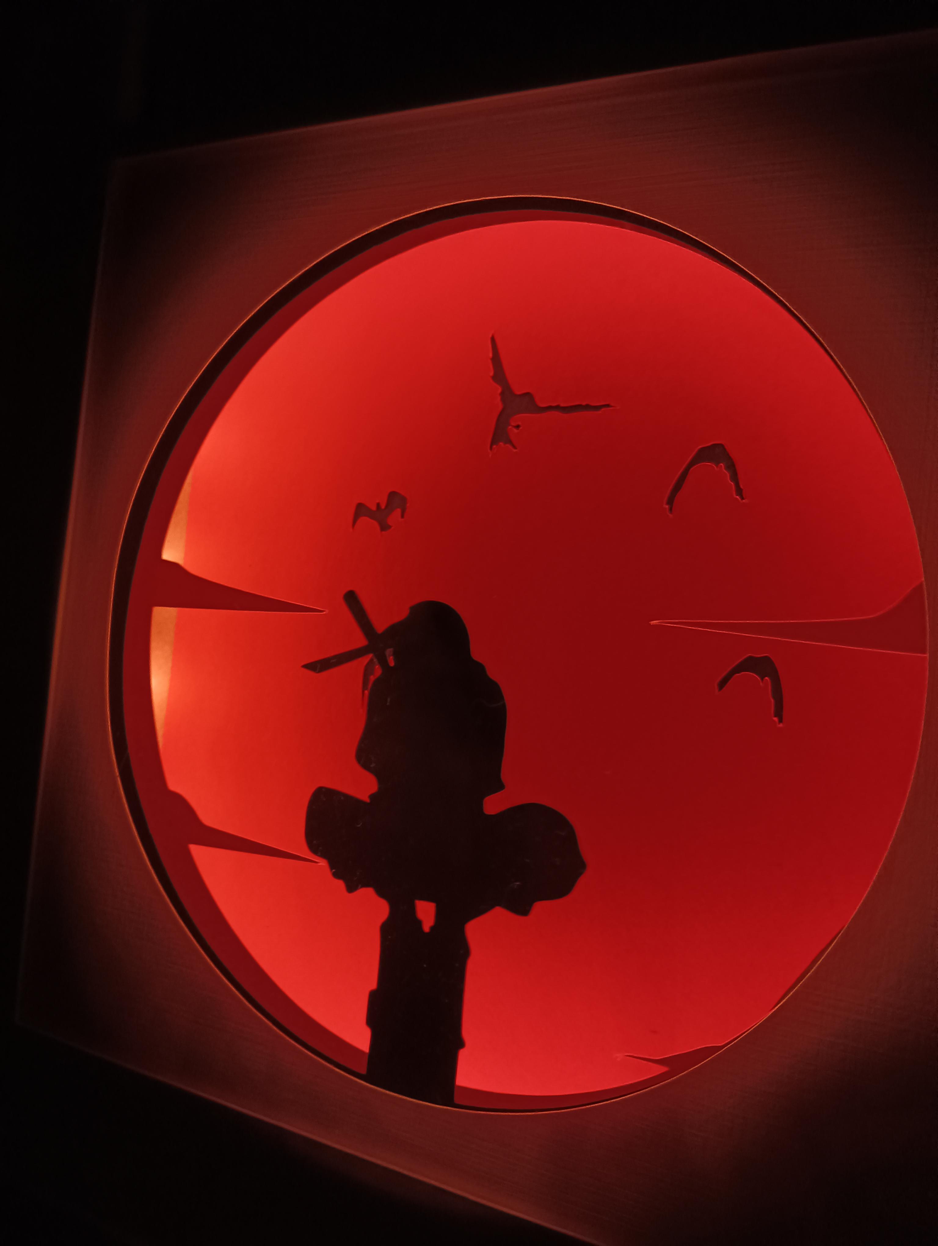 So i made this Itachi papercut lightbox. I'm pretty happy about how it turned out! | Scrolller
