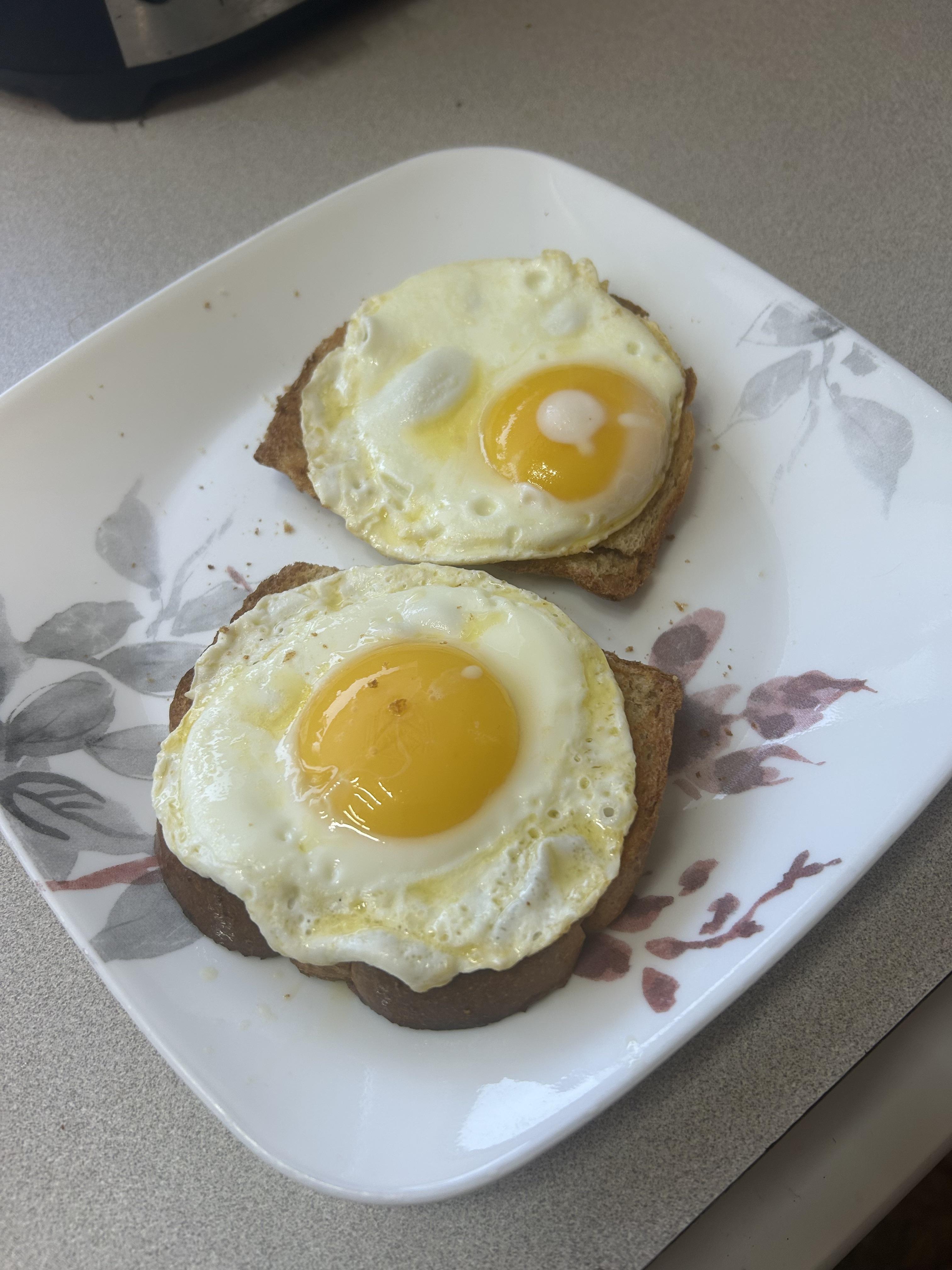[homemade] sunny side up eggs on buttered toast | Scrolller