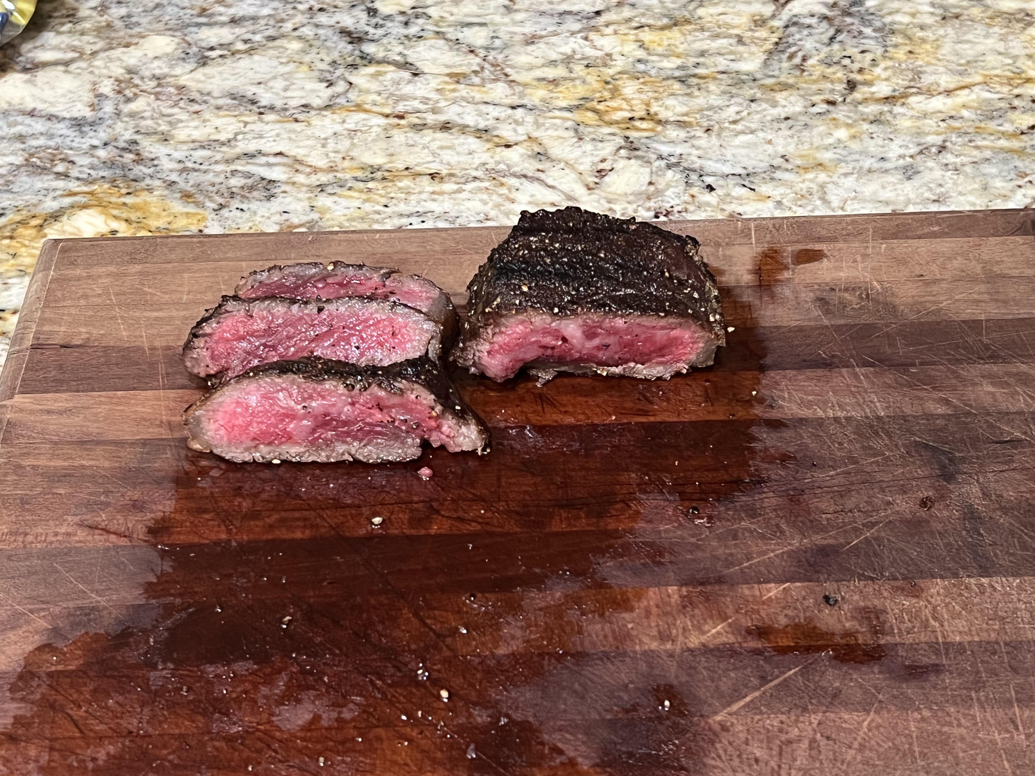 Finished product of the Costco NY Strip. | Scrolller