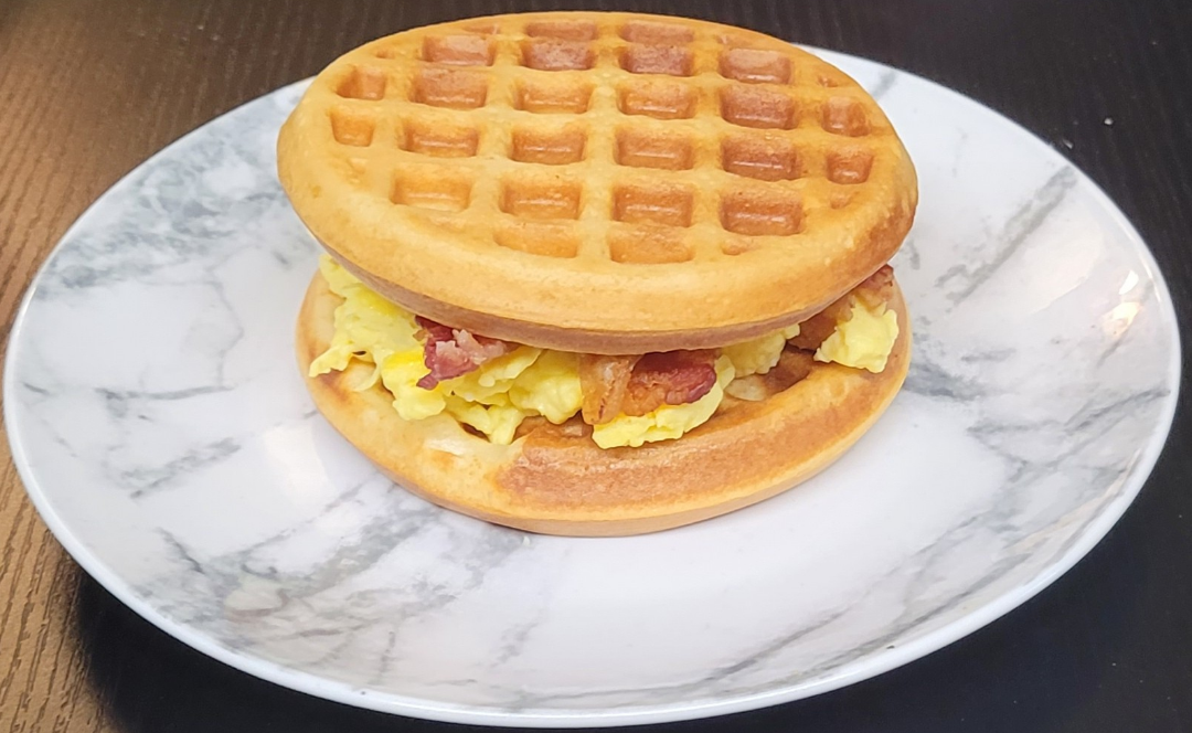 Discover more like Food: [Homemade] Bacon and Egg Waffle Sandwich with syrup and Related Content ...