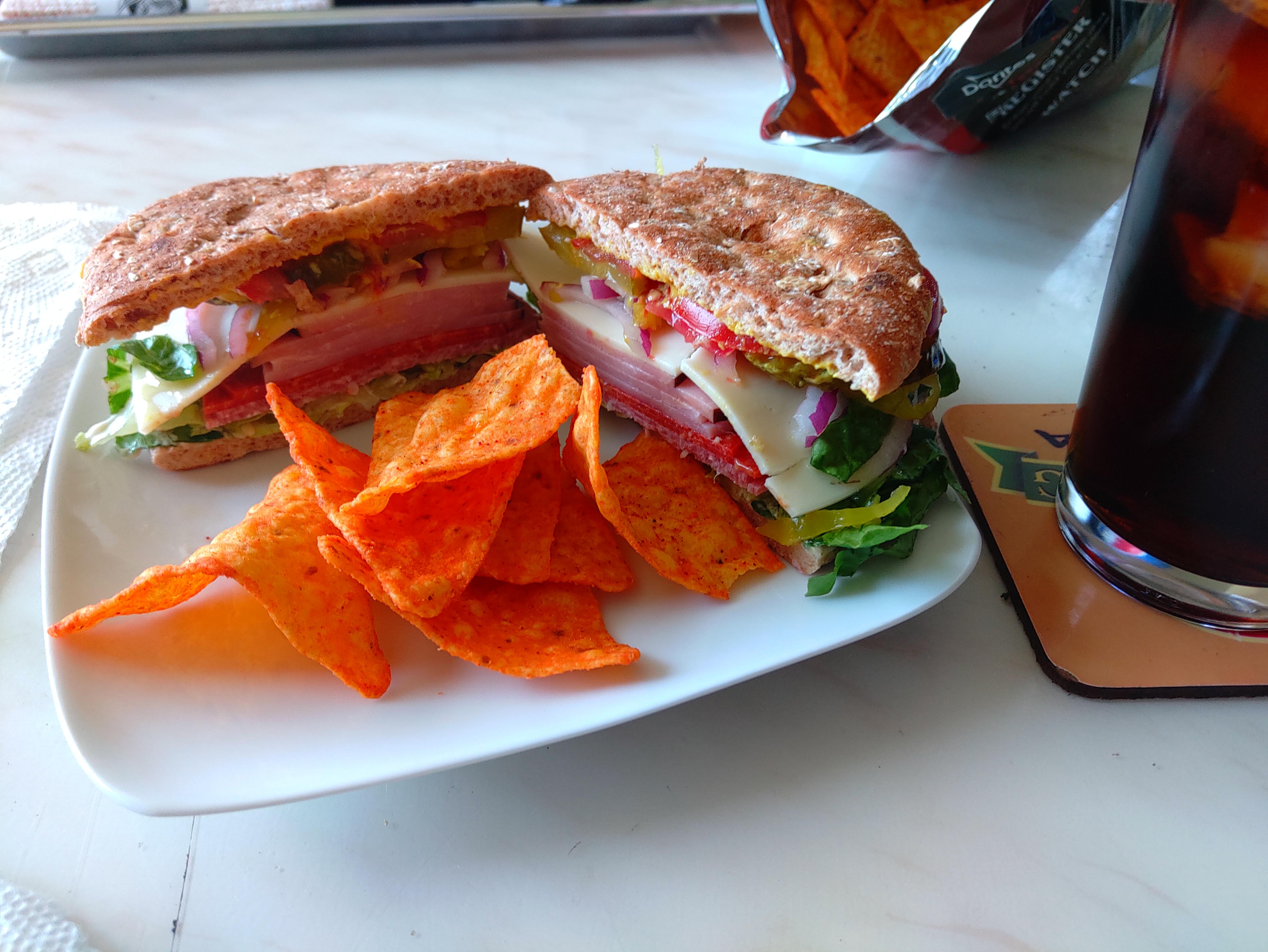 Italian on whole wheat sandwich flat | Scrolller