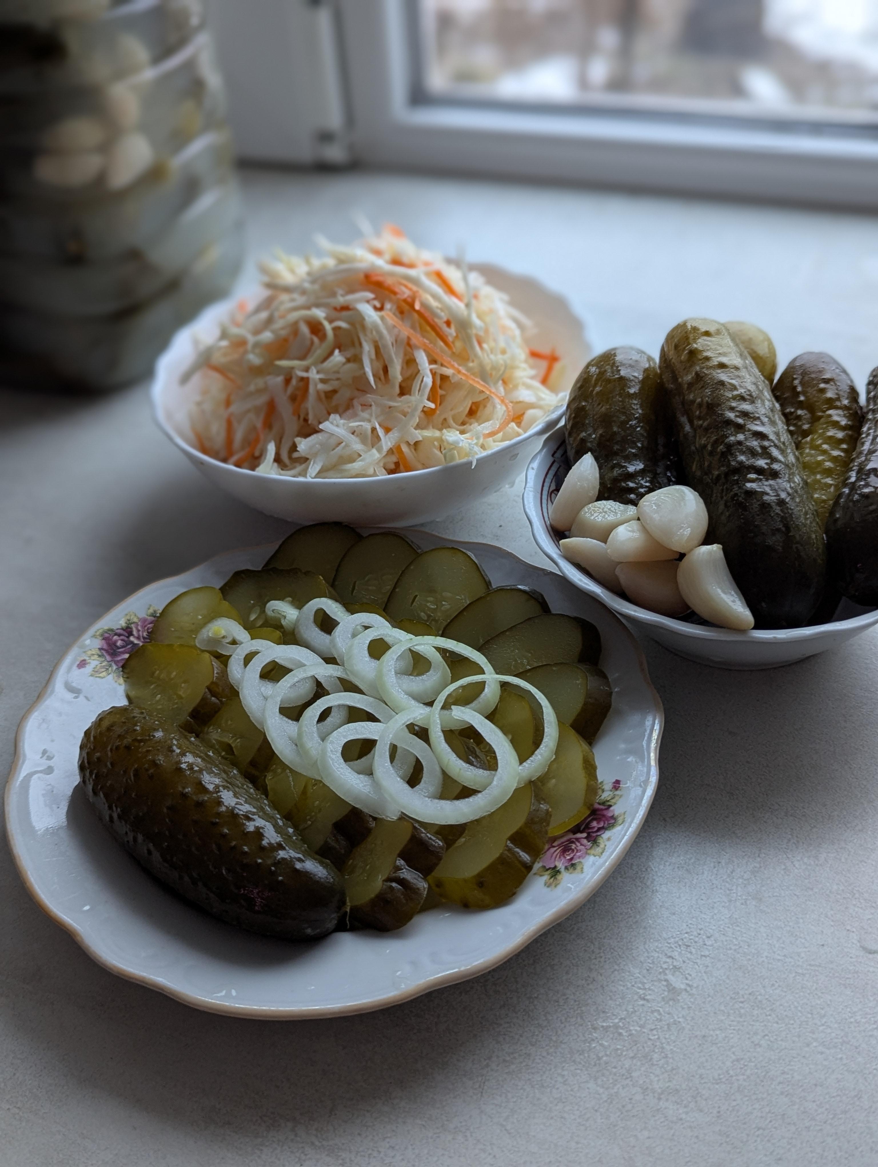 [Homemade] fermented cucumbers and pickled cabbage dishes that my region is known for | Scrolller