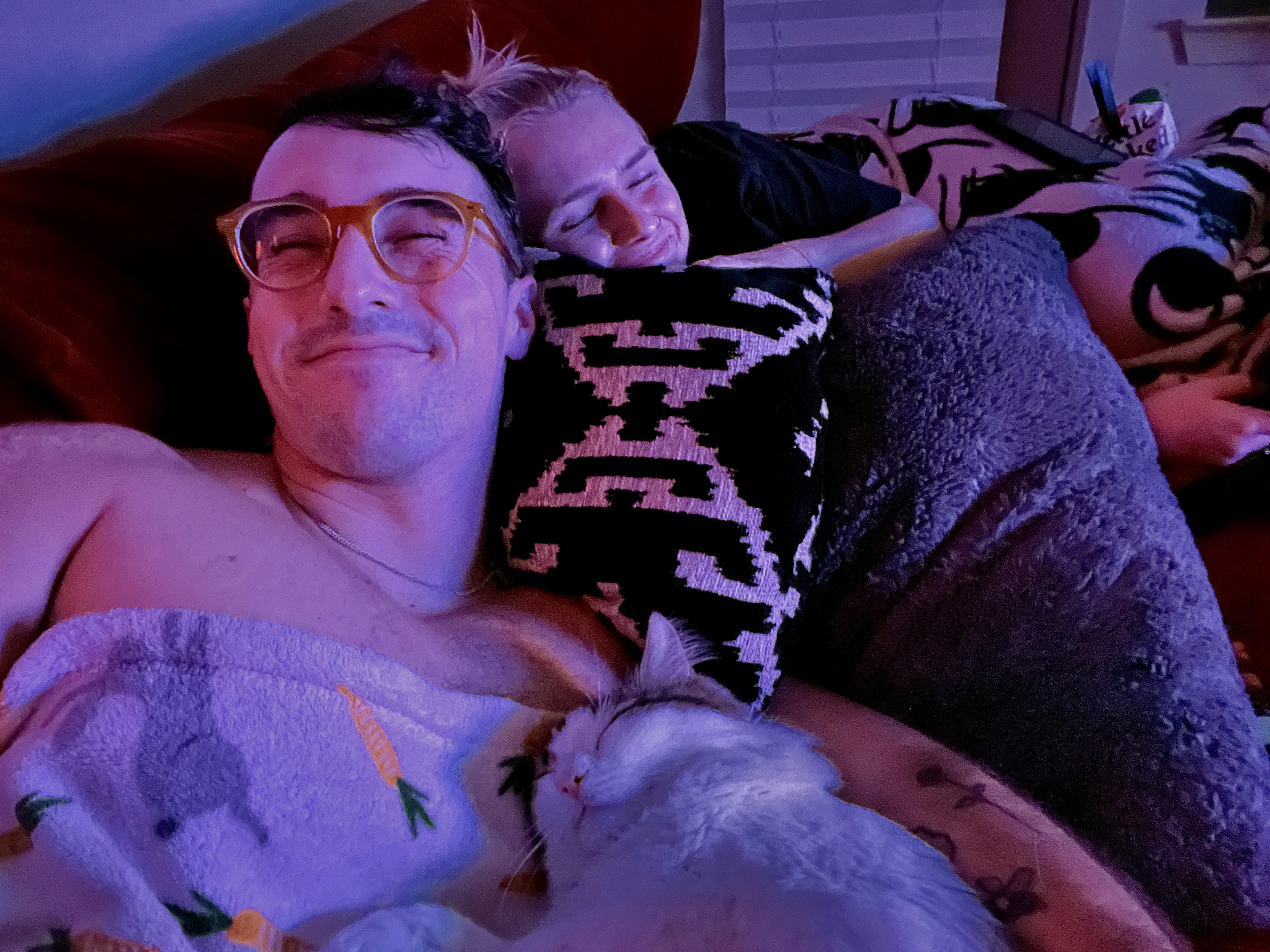 My lil sweet potato yam loves to snuggle during family movie night | Scrolller