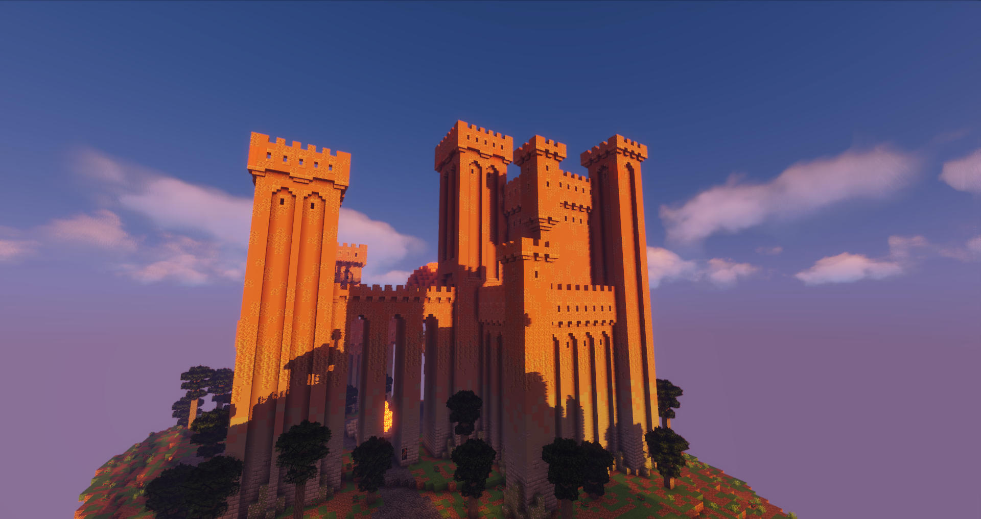 I built a keep on top of a floating island i built in survival. inspired by u/Swordself_MC ...