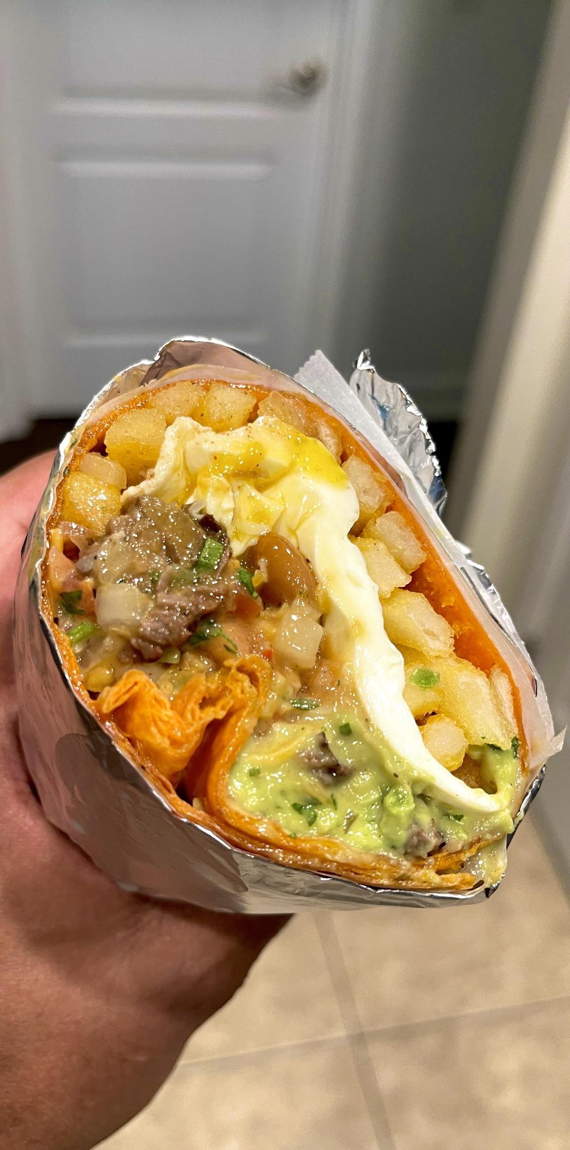 Steak, egg and potato breakfast burrito. [Homemade] | Scrolller
