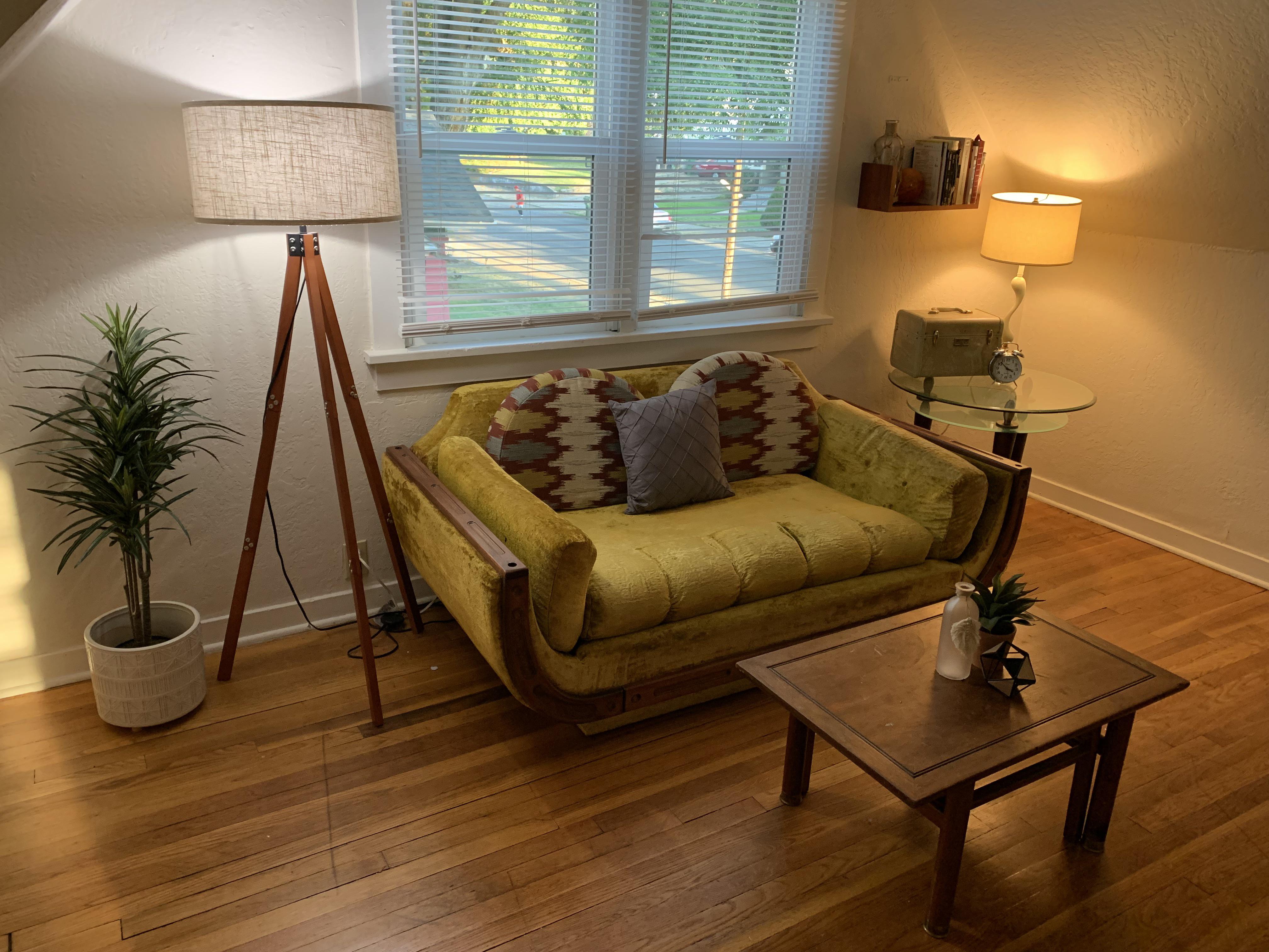 My little WIP mid-century inspired powder/relaxing room | Scrolller