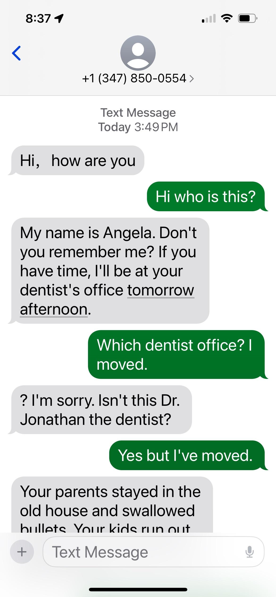 Never seen this introduction before. Angela got very unhinged after she learned that i moved my ...