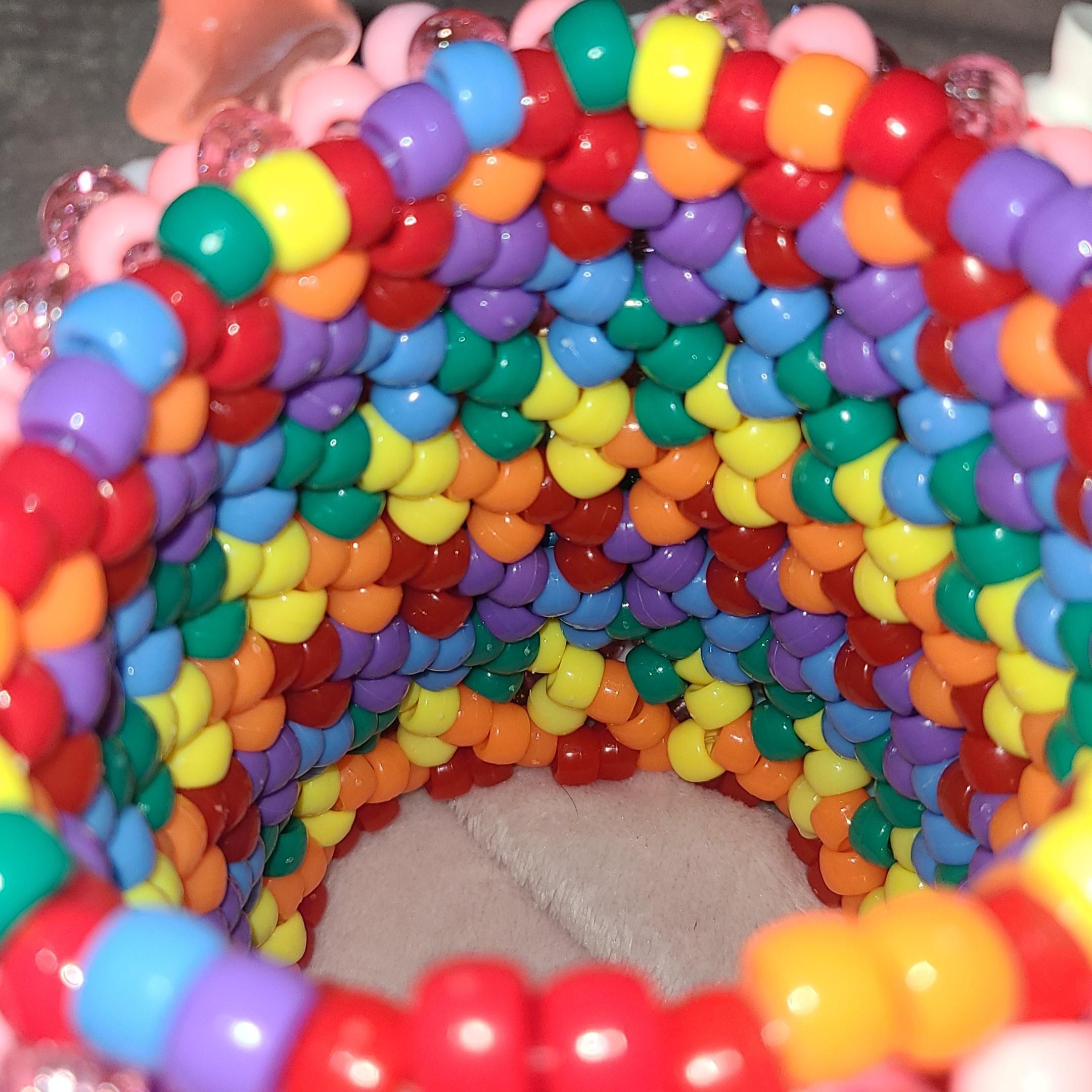 I made my friend's favorite build, as well as a Peach Rainbow Road kandi rotator cuff for myself ...