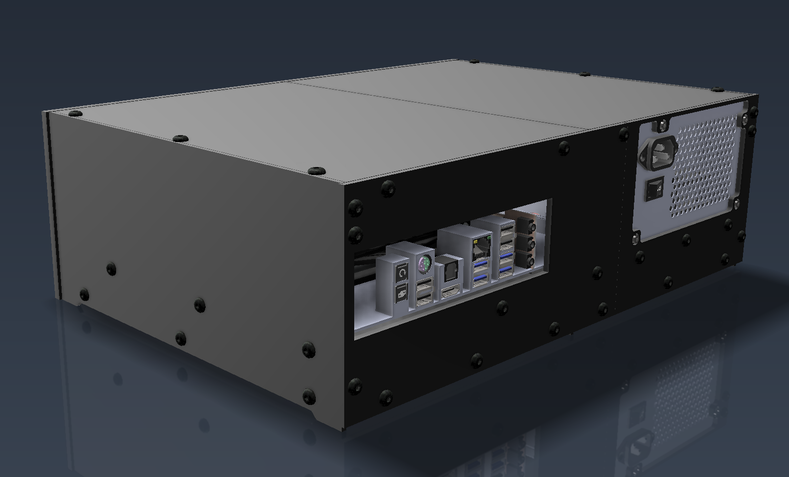 Concept for 16L, Printable M-ATX NAS case. Not sure how it stacks up here, but happy with the ...